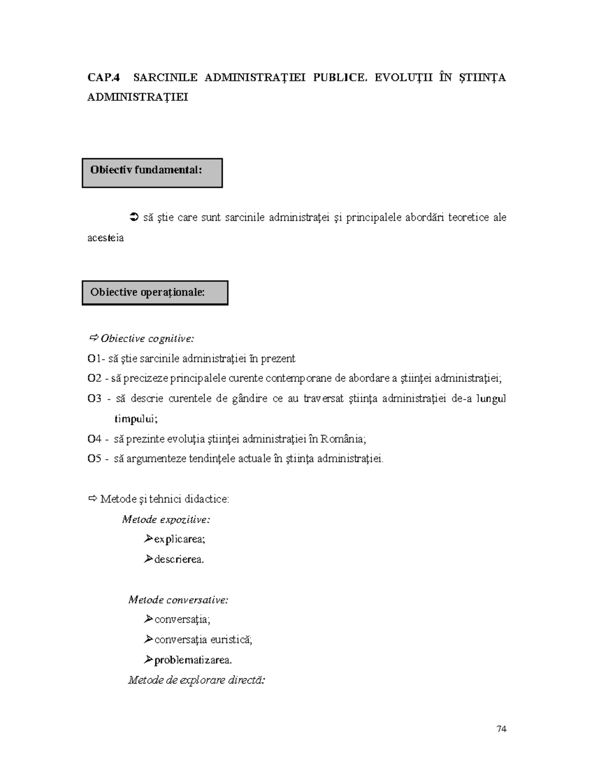 Cap. 4: Sarcinile Administrației Publice și Evoluțiile în Știința ...