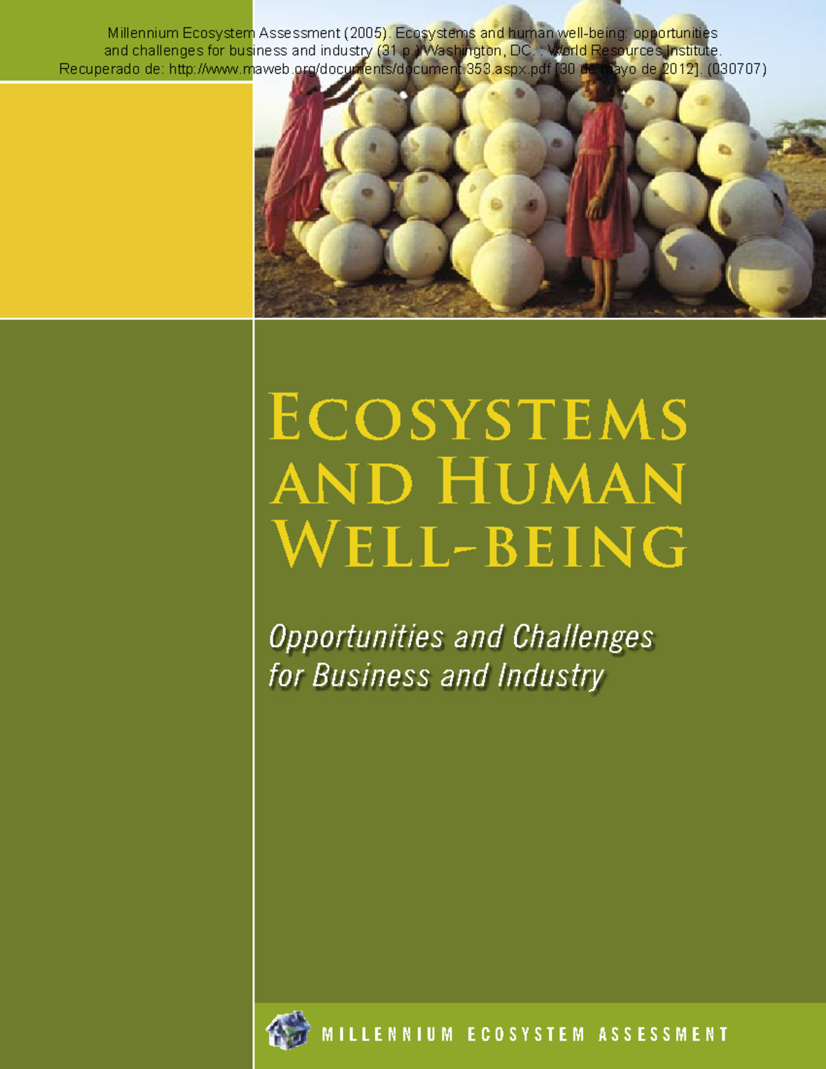Ecosystems and Human Opportunities: Business Challenges (030707) - Studocu