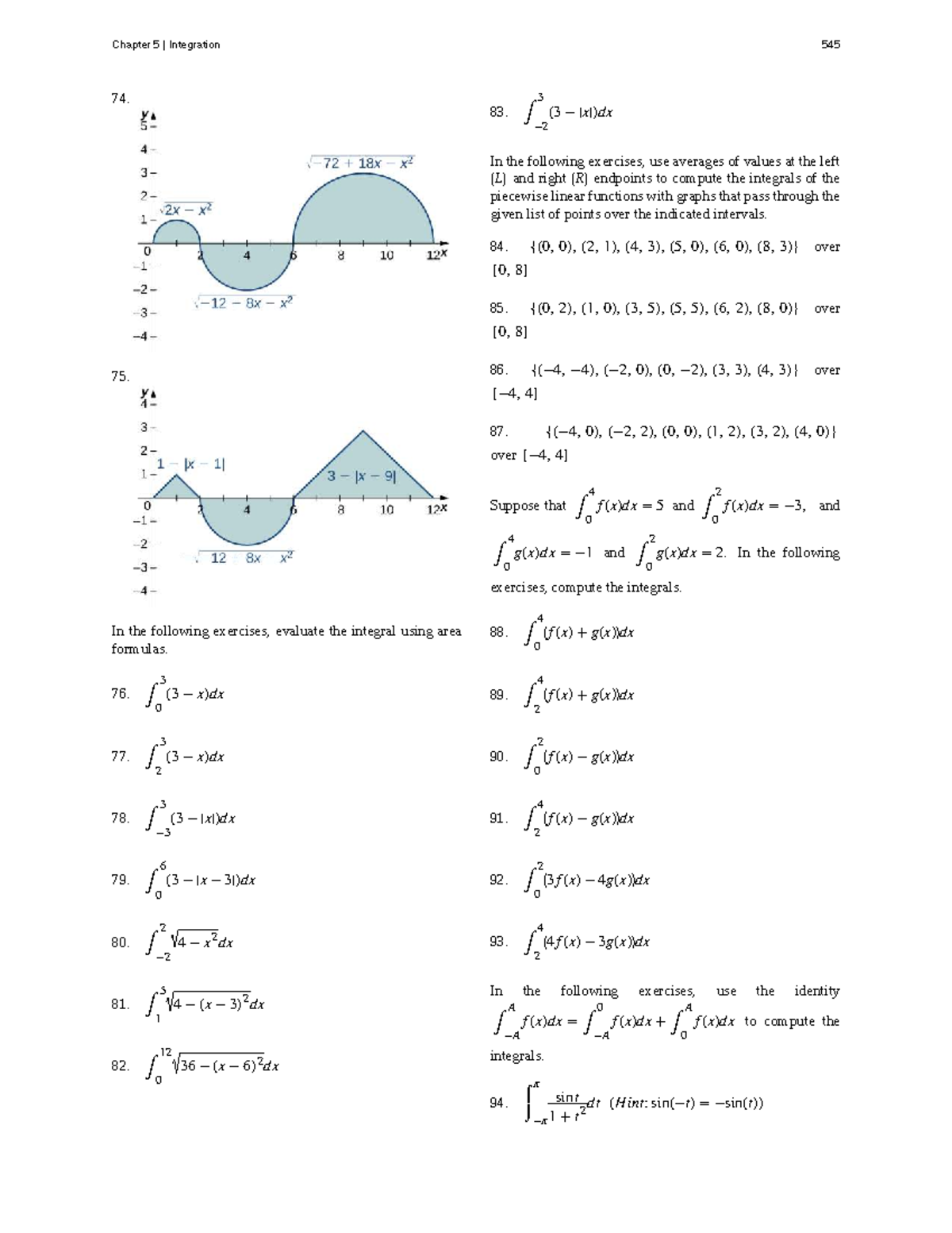 Chapter 5: Integration Techniques - Calculus 74.545 83.3 - Studocu