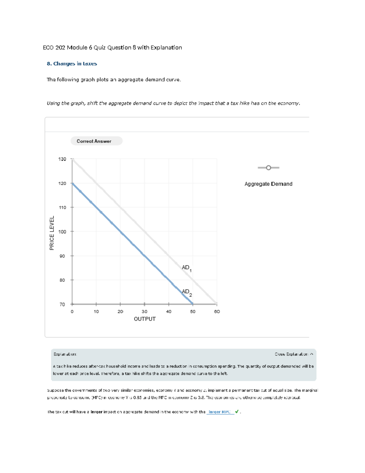 ECO 202 Module 6 Quiz Q8 Detailed Explanation - Studocu