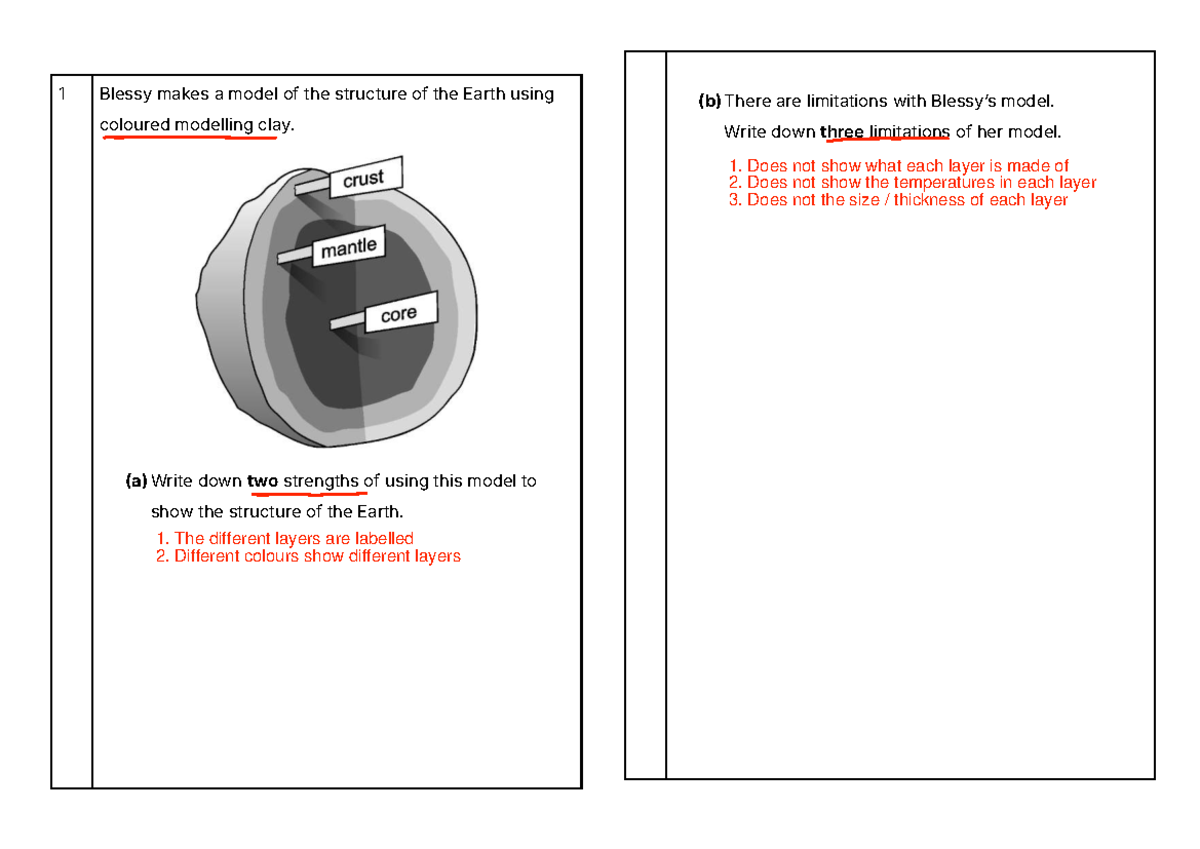 Plate Tectonics (Answers) - Limitations & Strengths of Models - Studocu