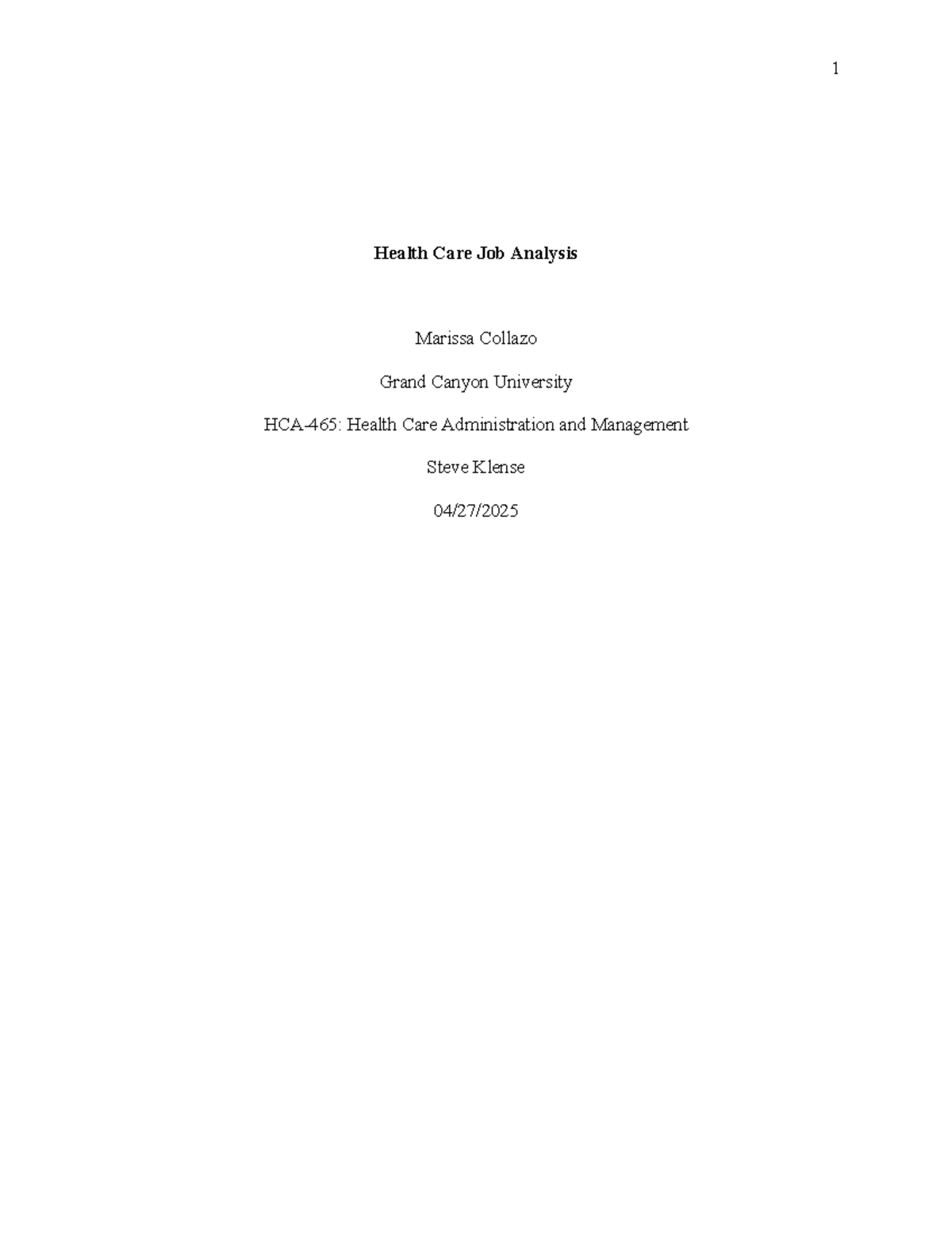 Health Care Job Analysis: Staffing Needs for Medical Critical Care Unit ...