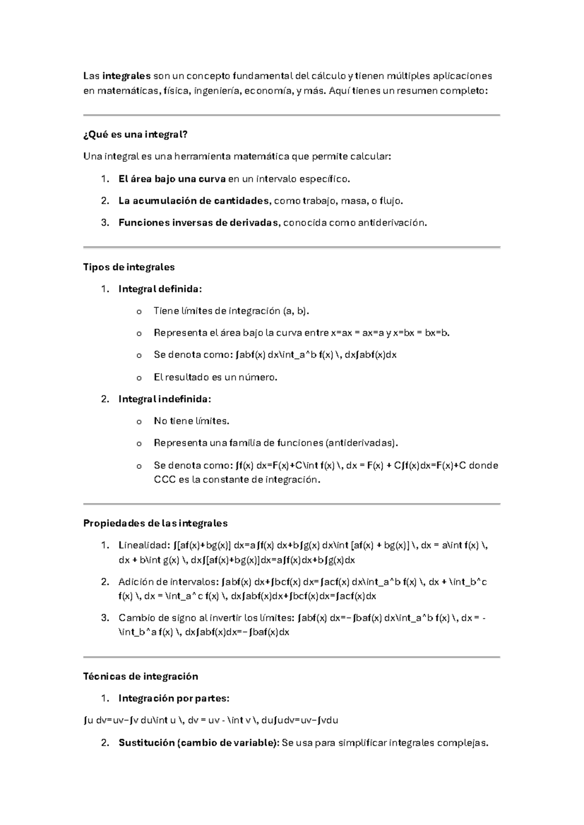 Integrales - ekov erkover koerverko - Las integrales son un concepto ...