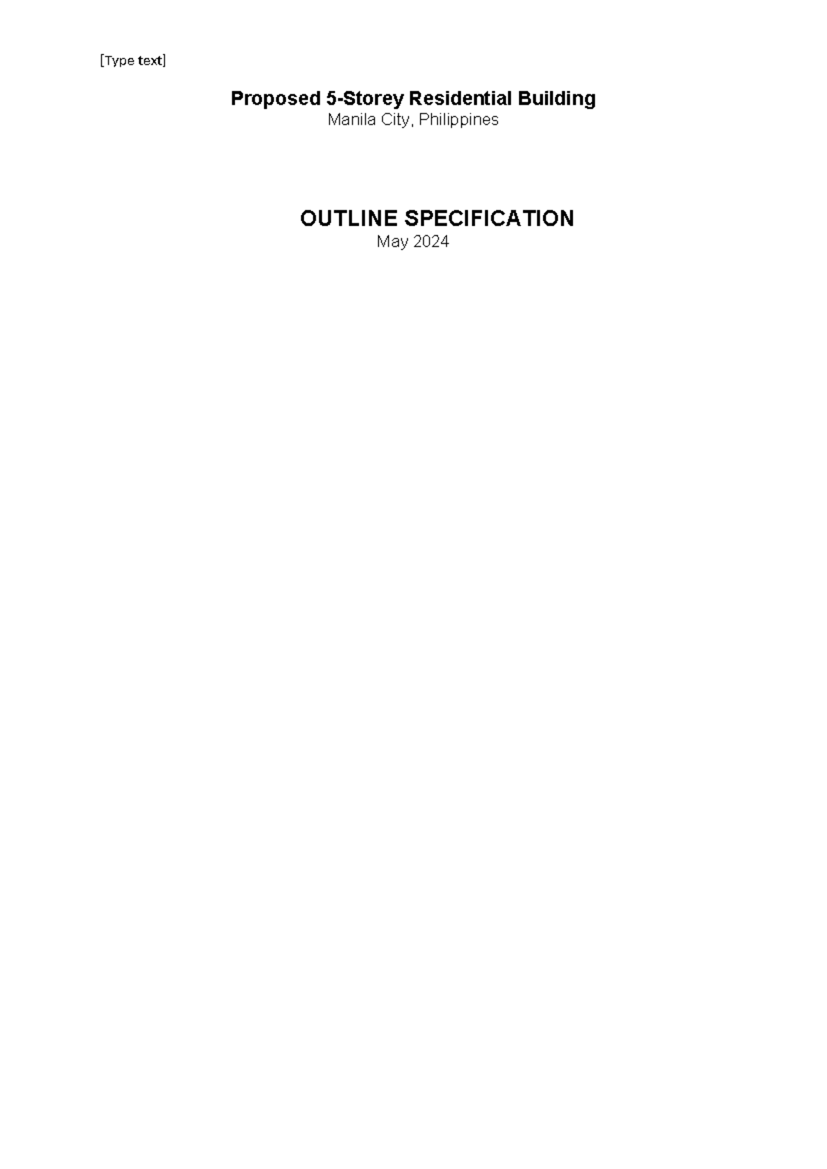5-Storey Residential Building Outline Specifications - May 2024 - Studocu