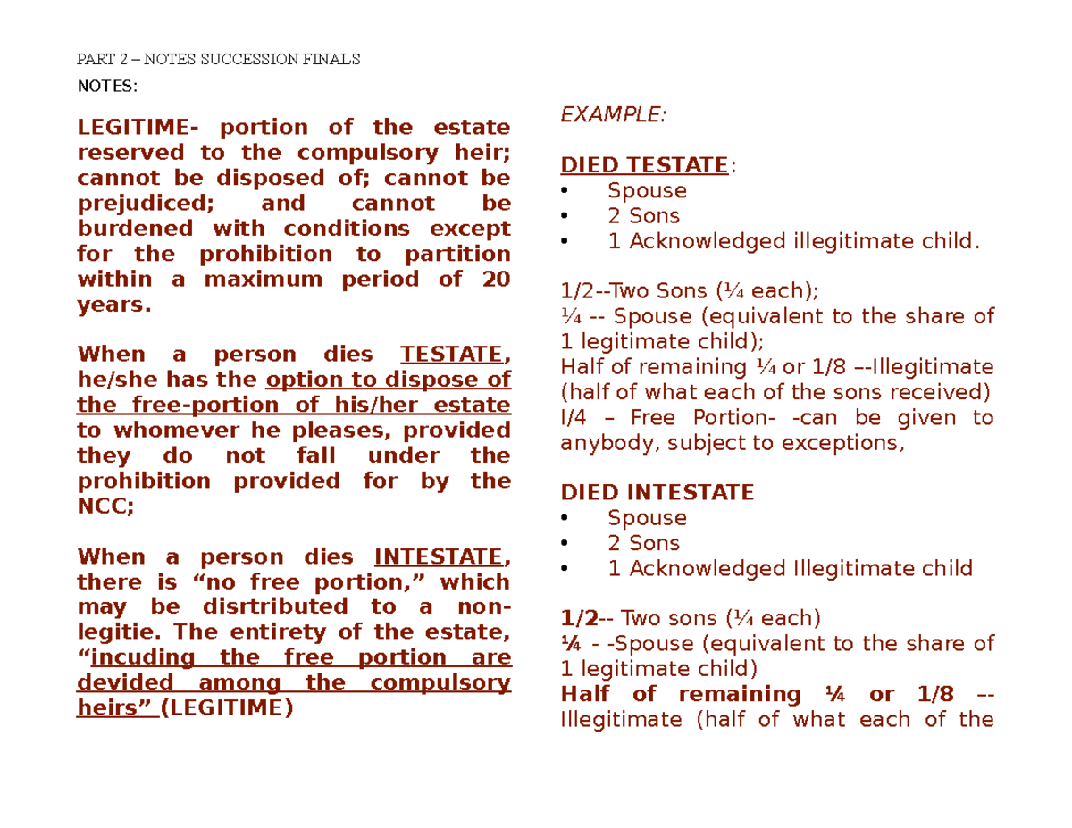 **Revised Legitime Guidelines: Estate Distribution and Heir ...