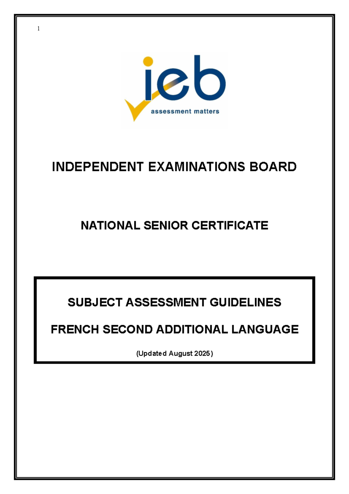 French Second Additional Language Assessment Guidelines (SAGS) 2026 ...