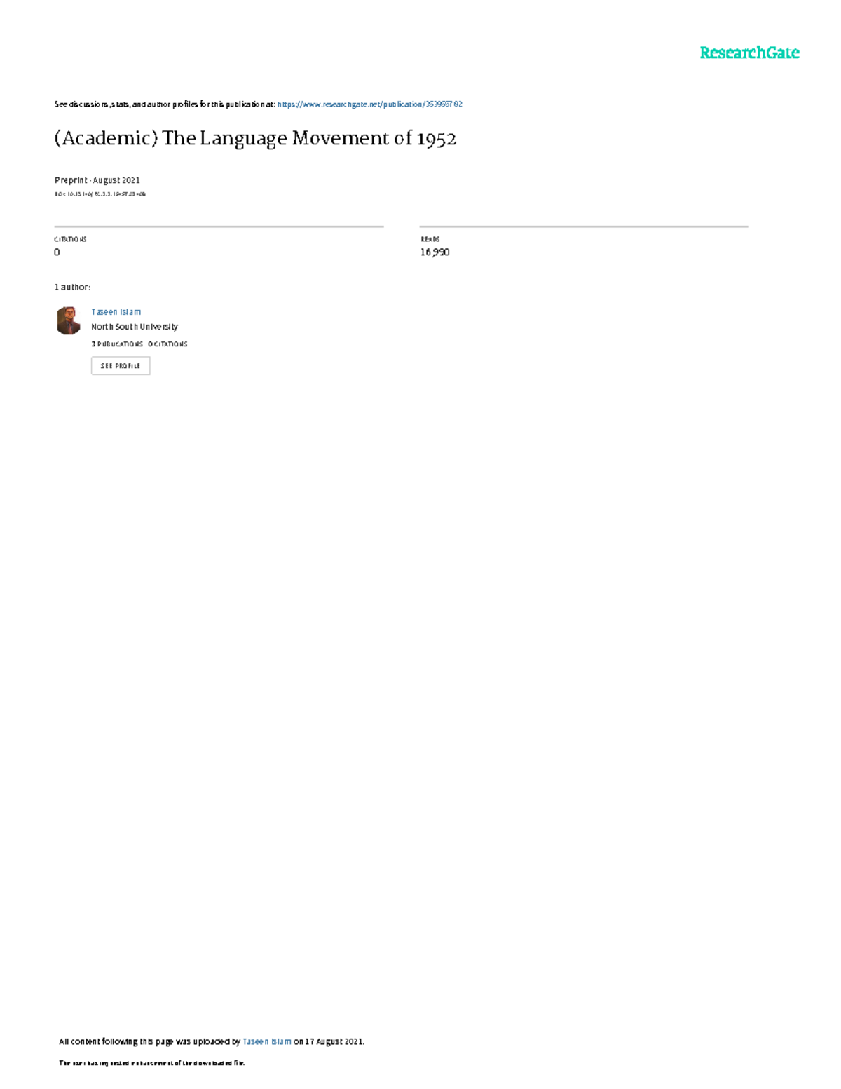 HIS103.25 Assignment: The Significance of the 1952 Language Movement ...