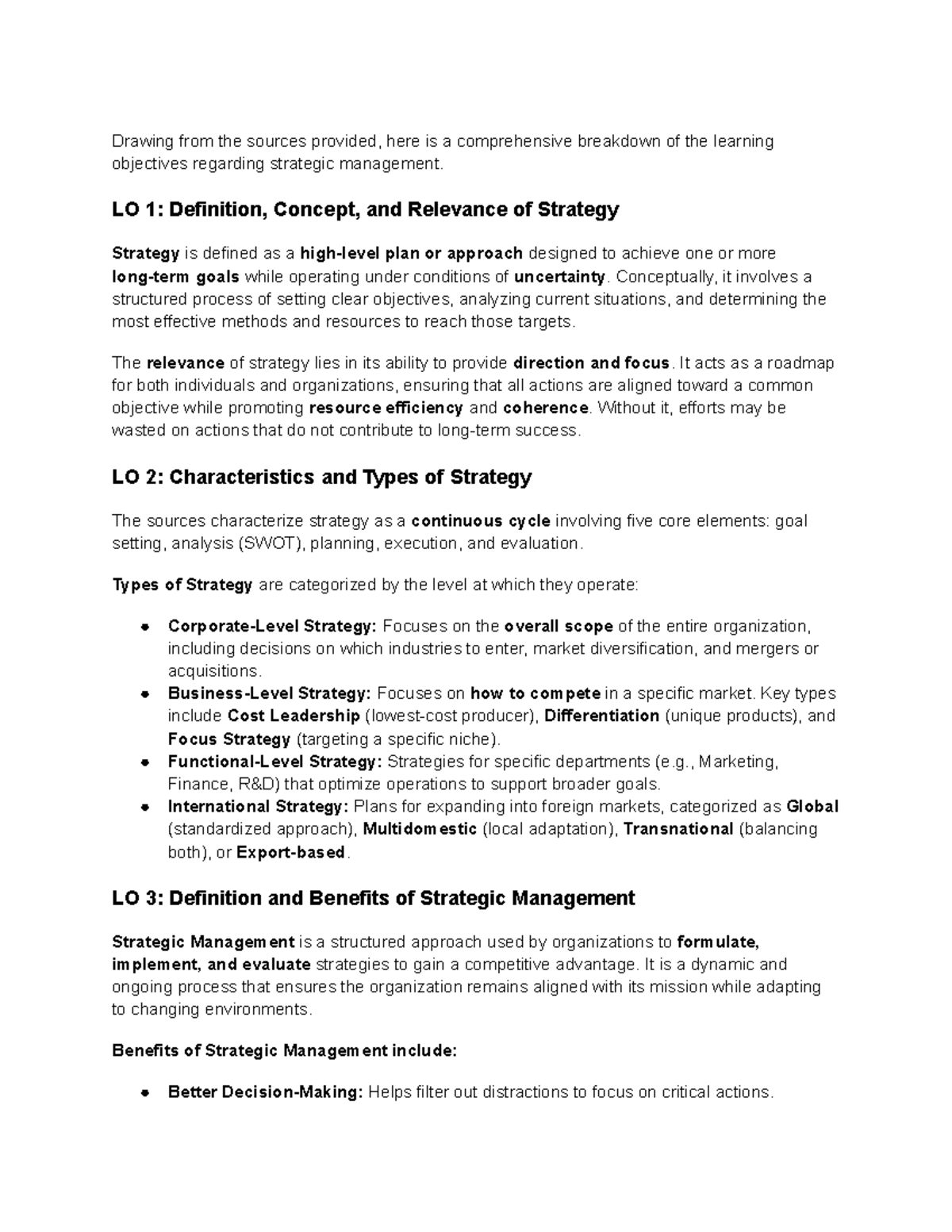 Stratma Review Notes: Comprehensive Breakdown of Learning Objectives ...