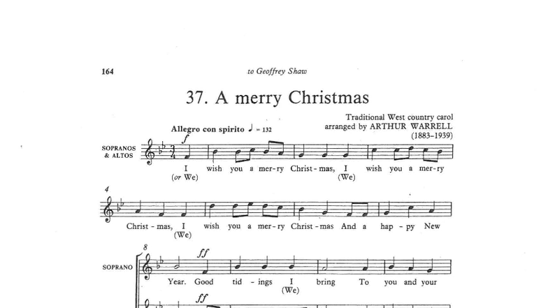 Merry Christmas Carol Arrangement - ARTHUR WARRELL - Studocu