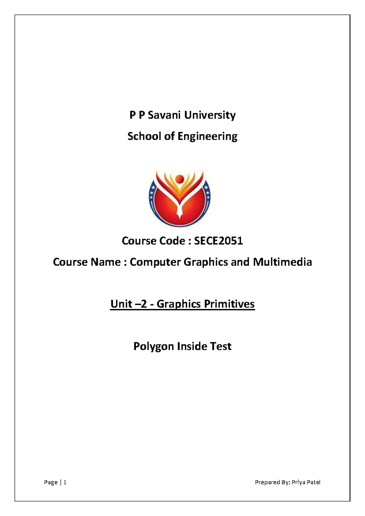 Unit 2 7 - Polygon Inside Test - P P Savani University School of ...