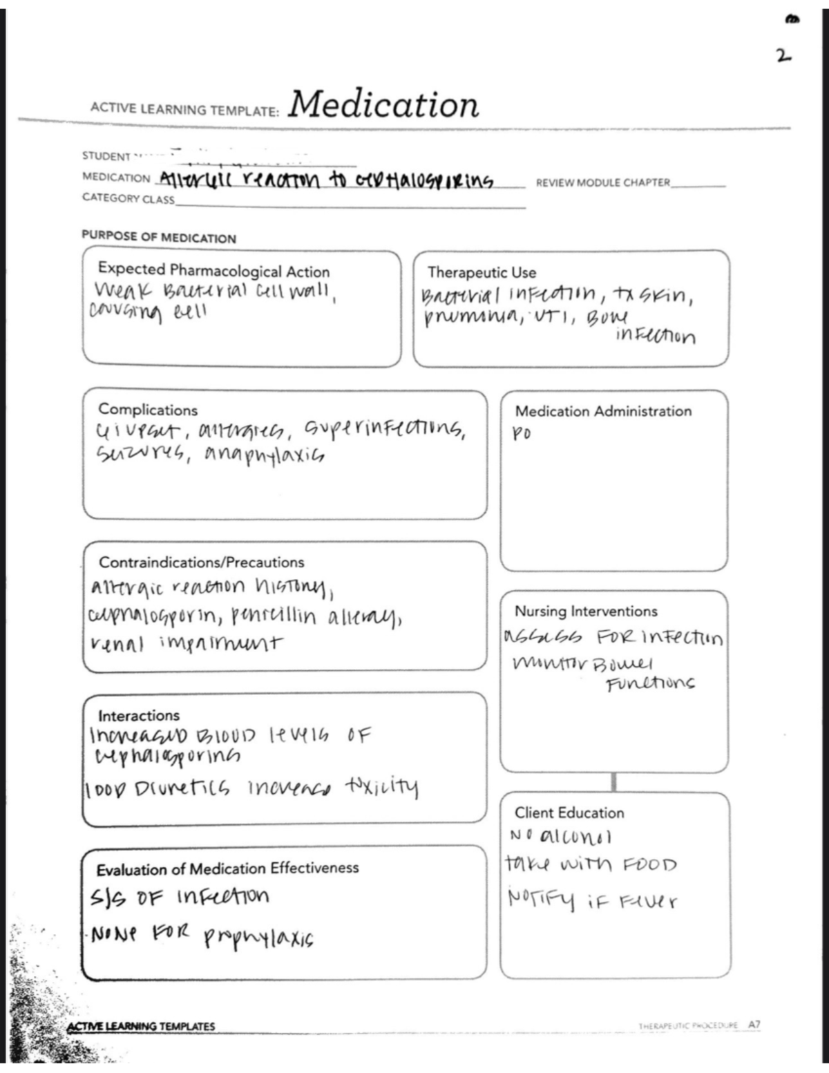 4 -pharmacology - 2 ACTIVE LEARNING TEMPLATE: Medication STUDENT ...