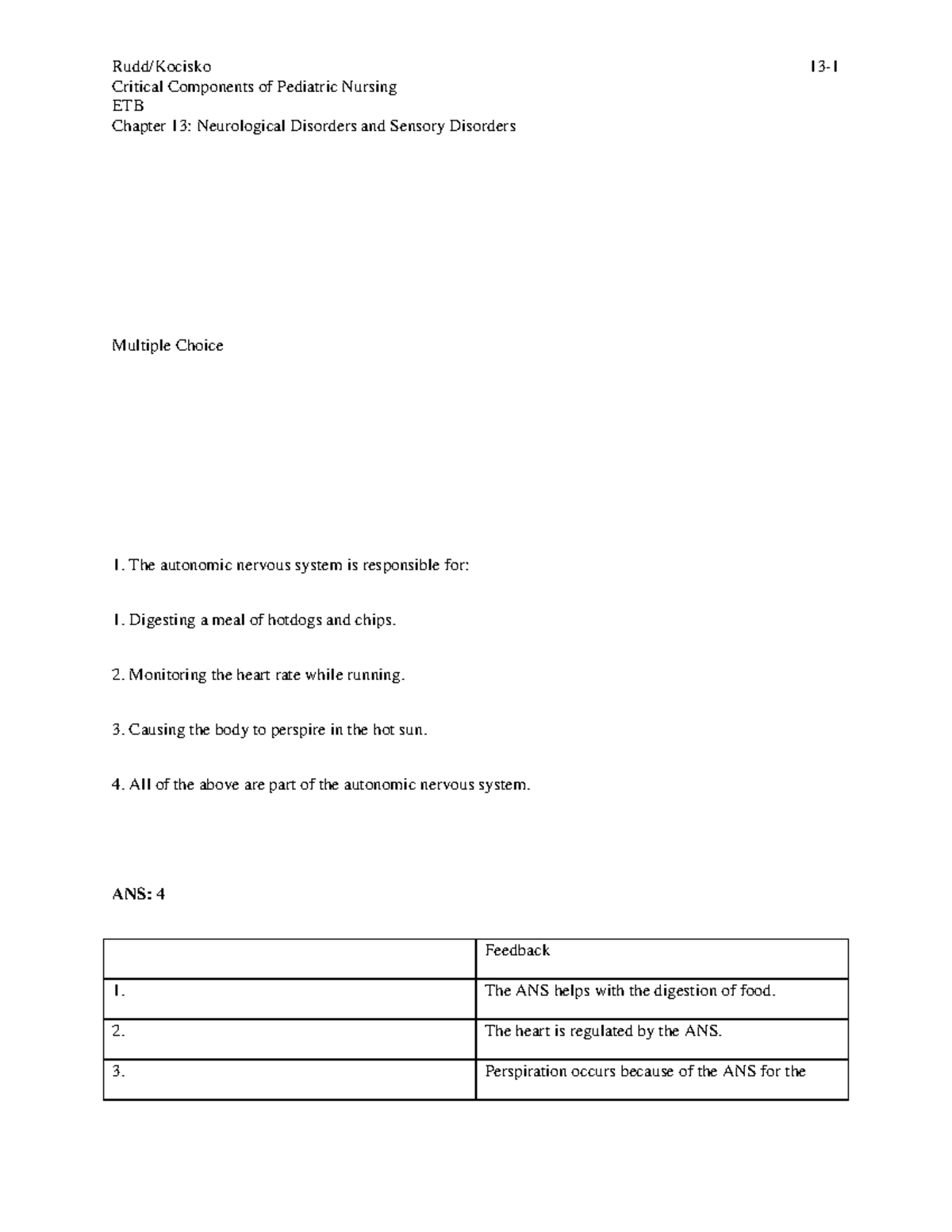 Ch13 peds - TEST BANK - Critical Components of Pediatric Nursing ...