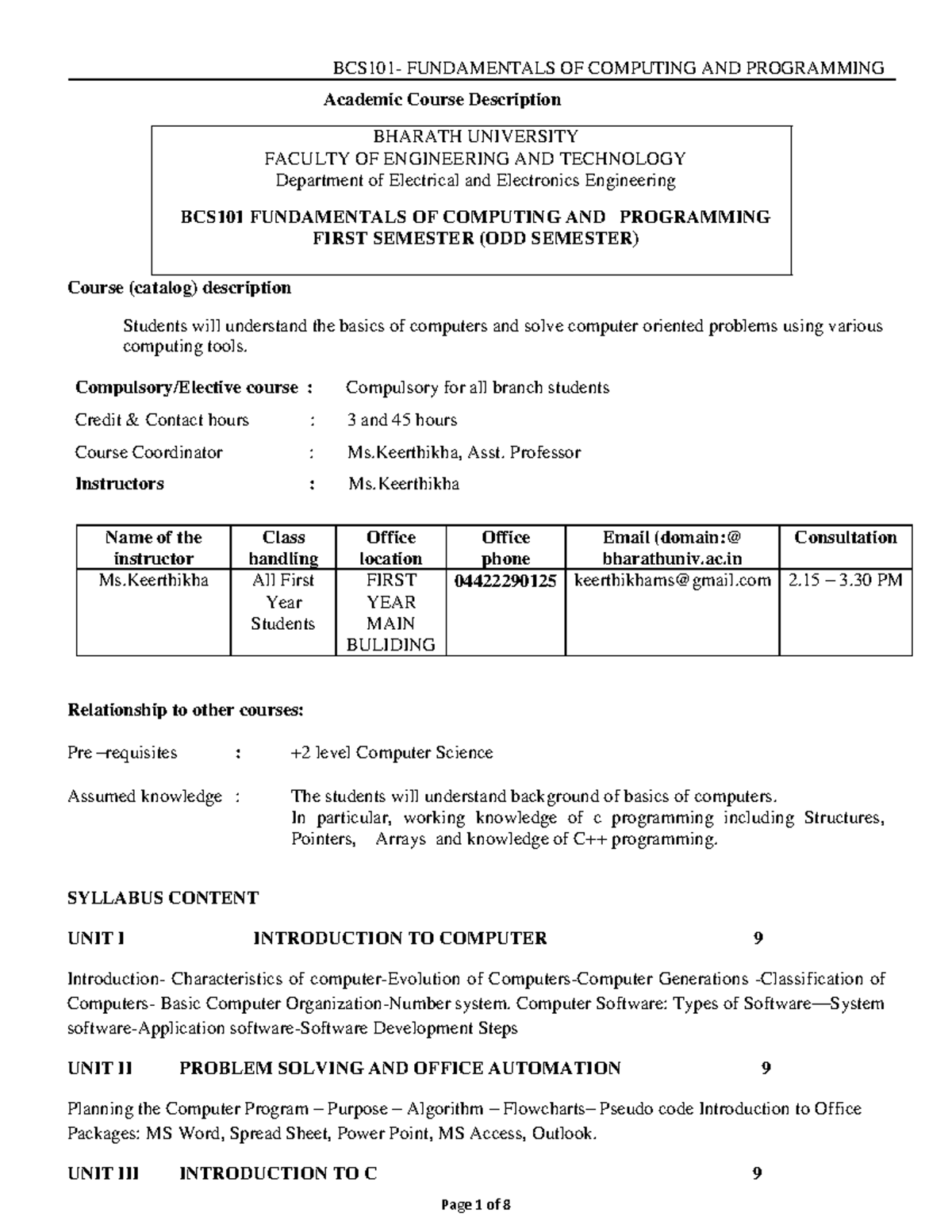 BCS101 - Final Exam Guide for Fundamentals of Computing & Programming ...