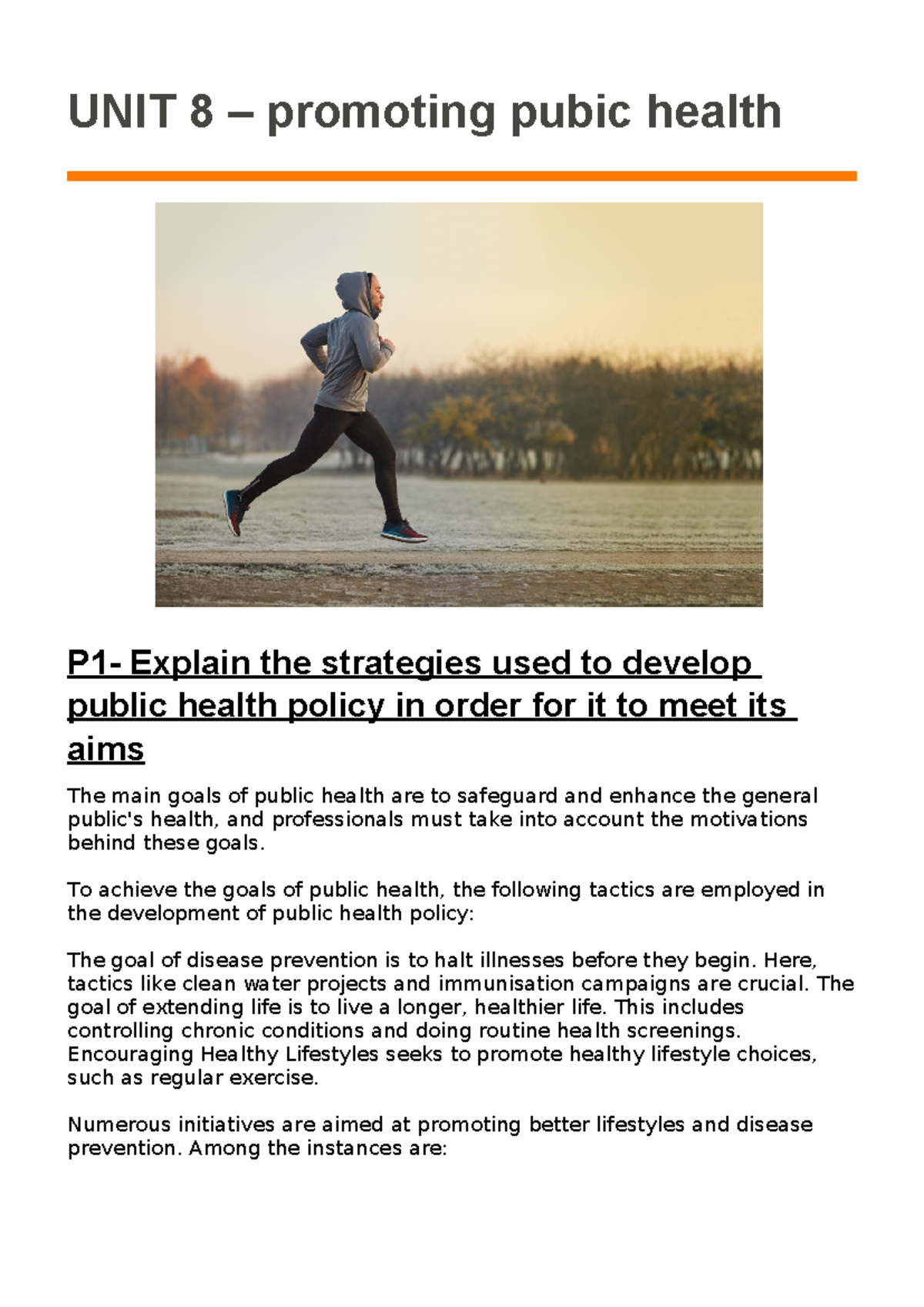 **UNIT 8 Assignment 1: Strategies for Public Health Policy Development ...