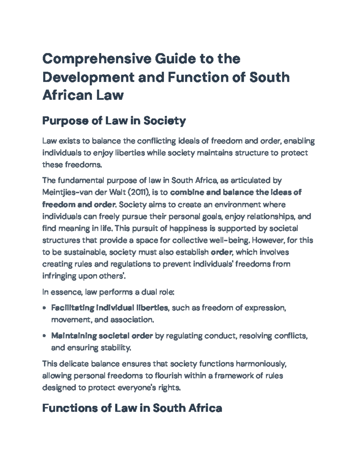 Comprehensive Overview of South African Law: Historical & Modern ...