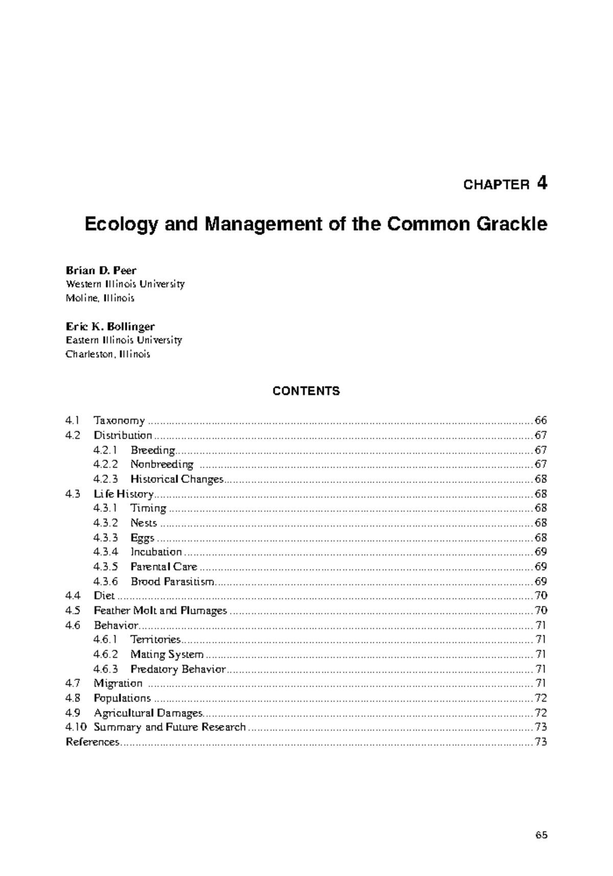 Ecology and Management of the Common Grackle 24 09 05 07 44 22 ...