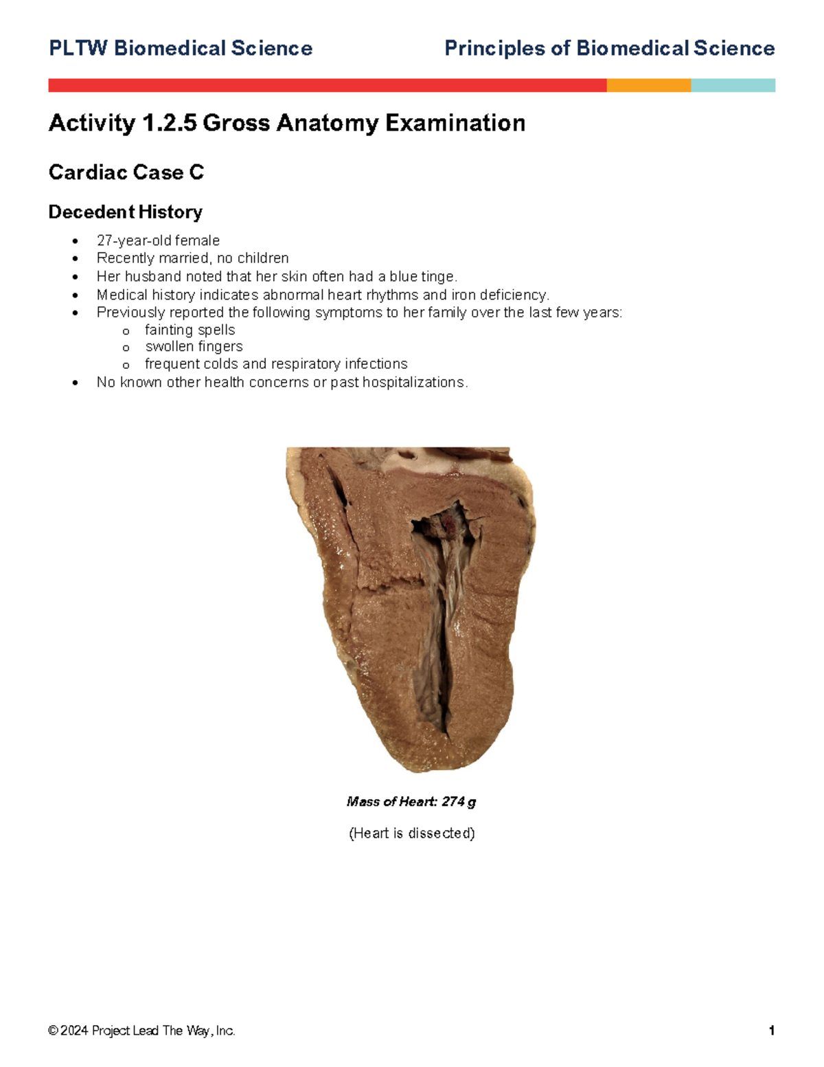 PBS DL 125 Cardiac Case C - PLTW Biomedical Science Principles of ...