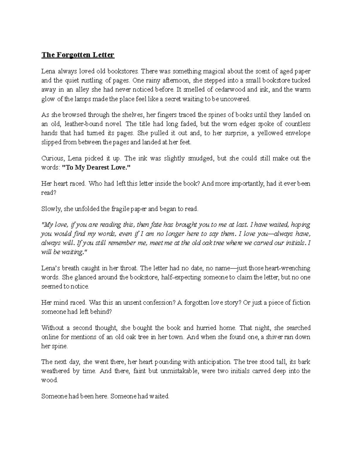 The Forgotten Letter - The Forgotten Letter Lena always loved old ...