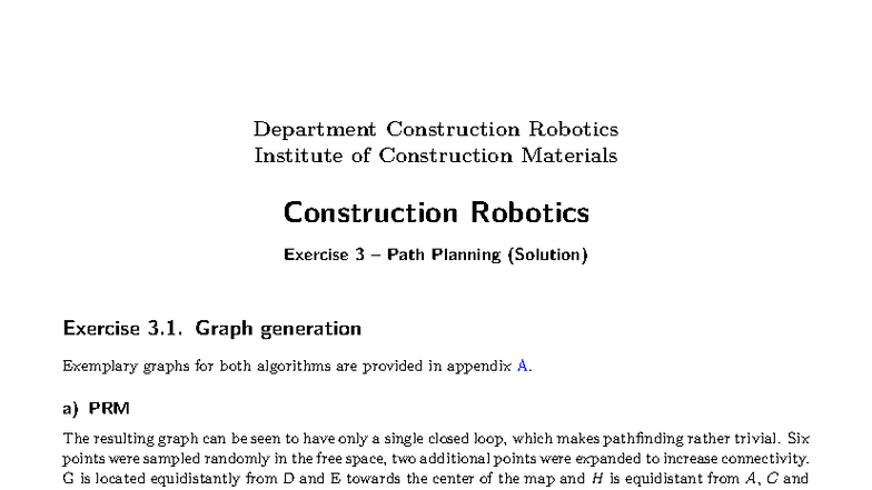 Ex03-Solution: Construction Robotics Path Planning Exercise 3 - Studocu