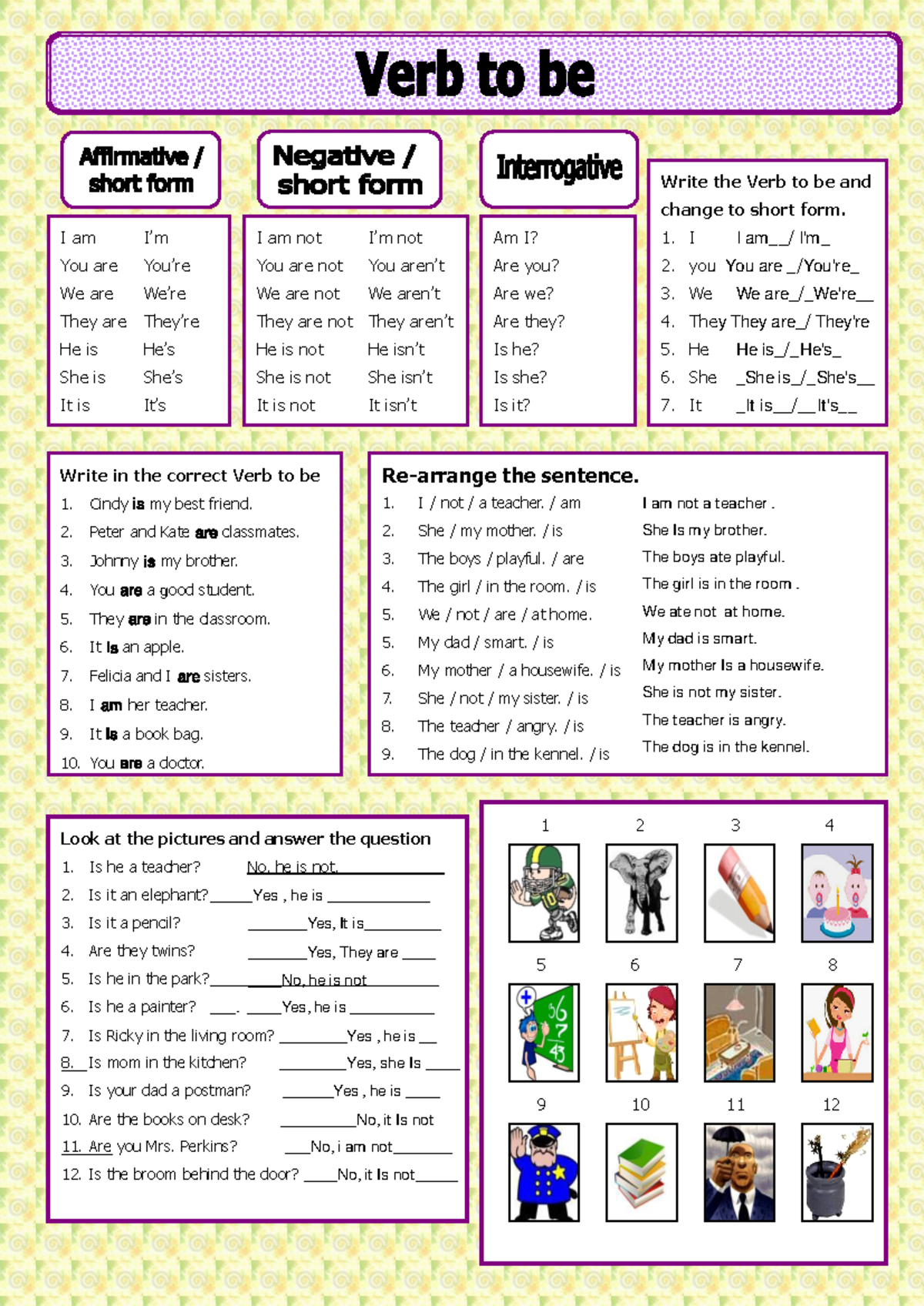 VERB-TO-BE Exercises for Beginners: Practice with Jesus Daniel - Studocu