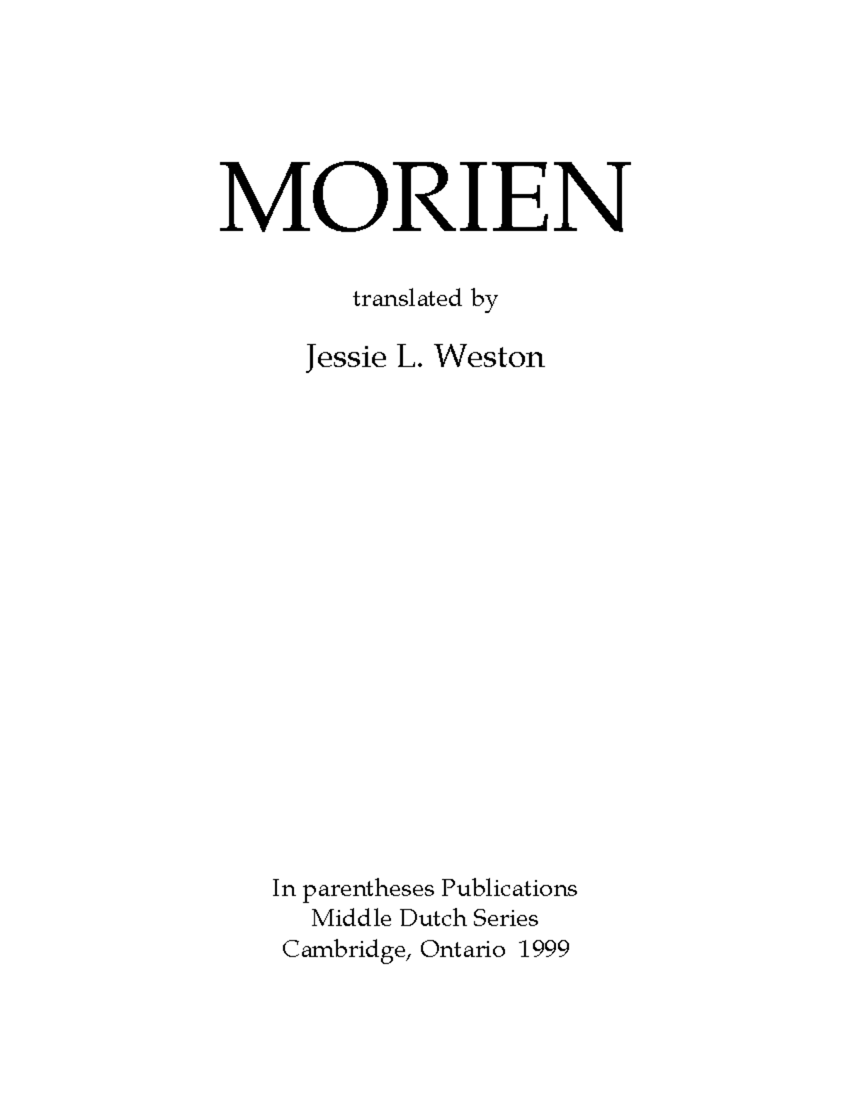 Morien: A Prose Translation of the Dutch Lancelot Romance - Studocu