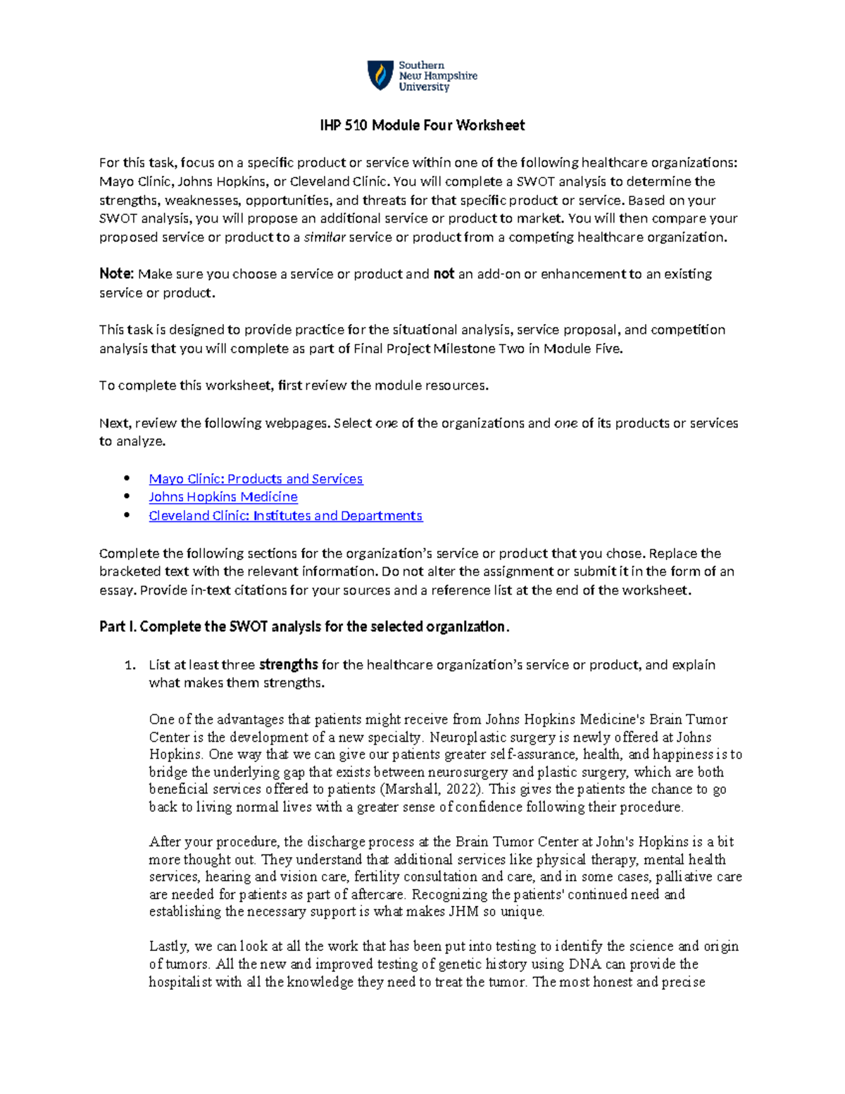 IHP 510 Module Four Worksheet - IHP 510 Module Four Worksheet For this ...