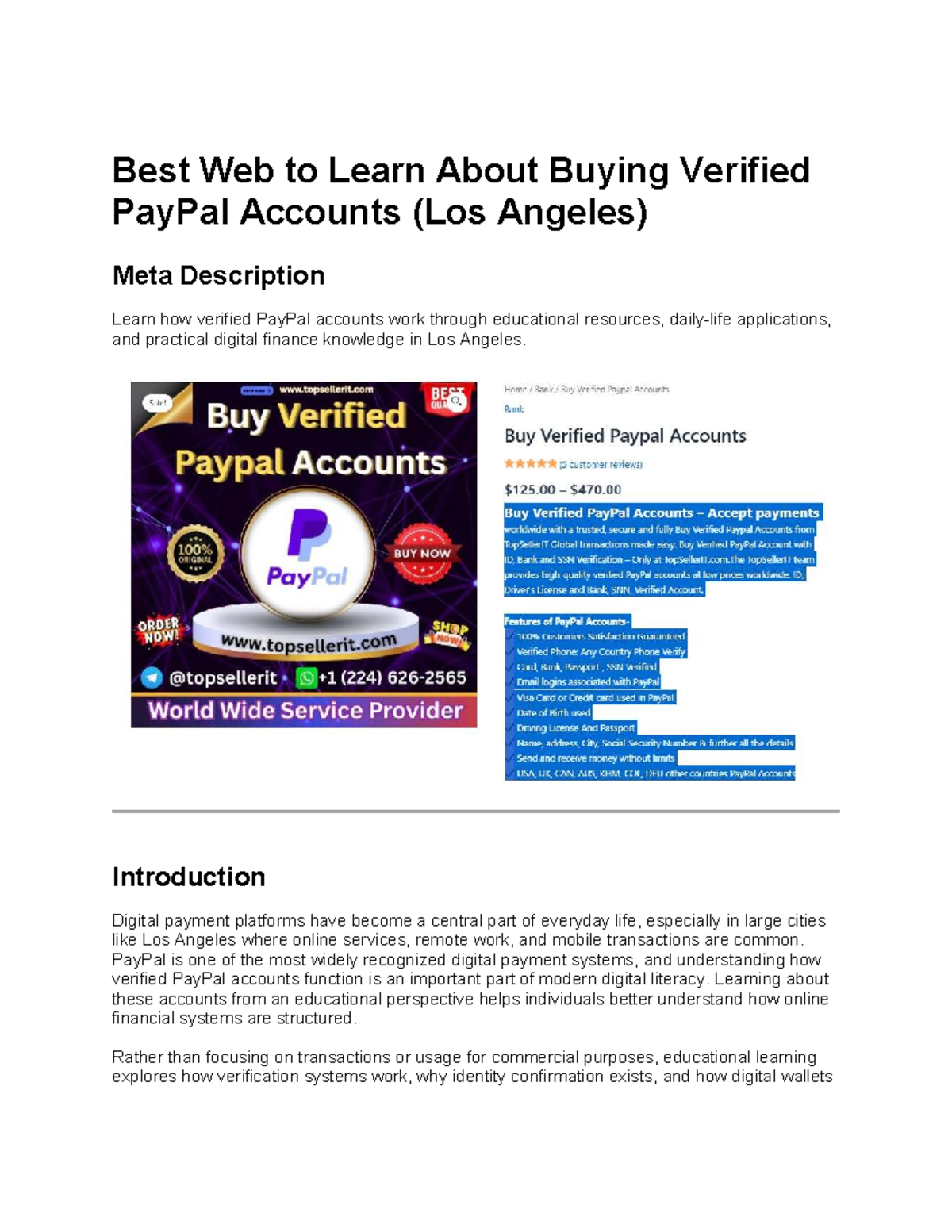 Educational Guide to Verified PayPal Accounts in LA - Studocu