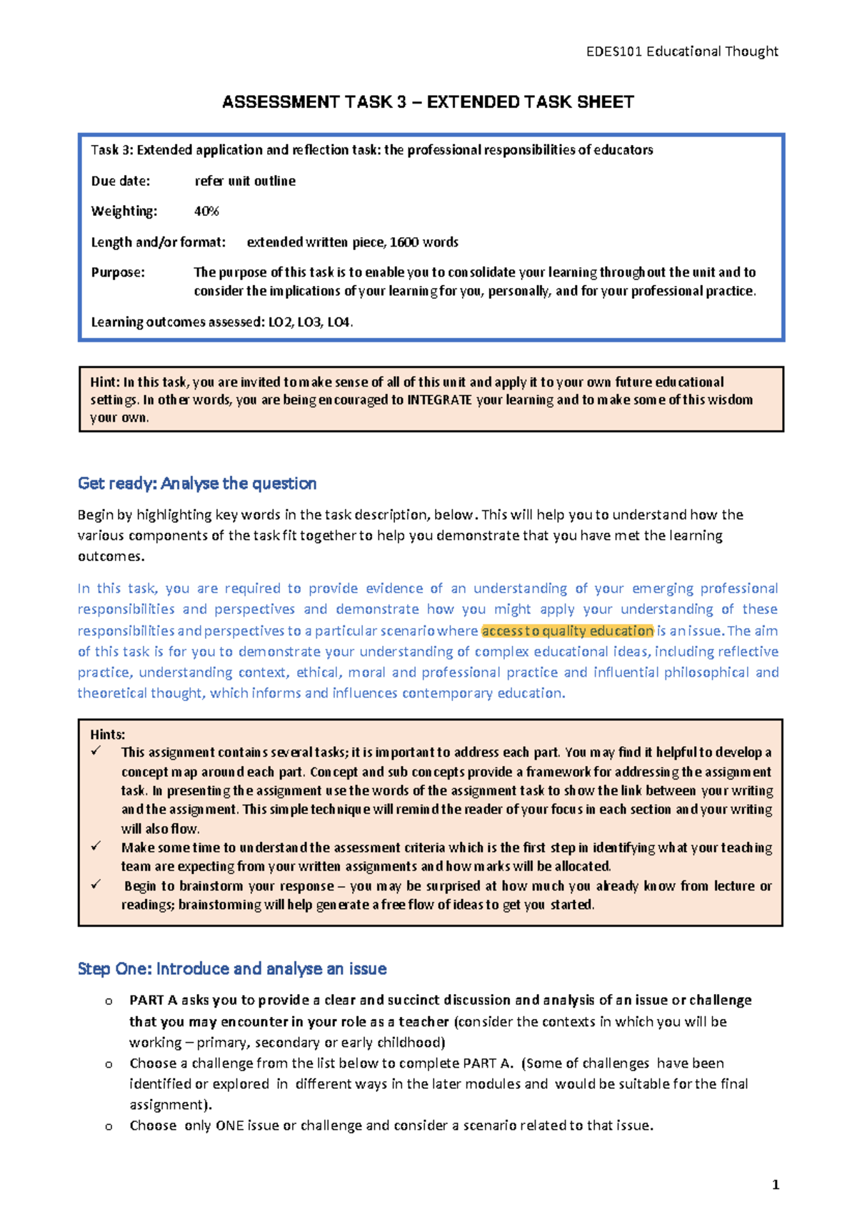 Final EDES101 Assignment 3 Extended Task: Professional Responsibilities ...