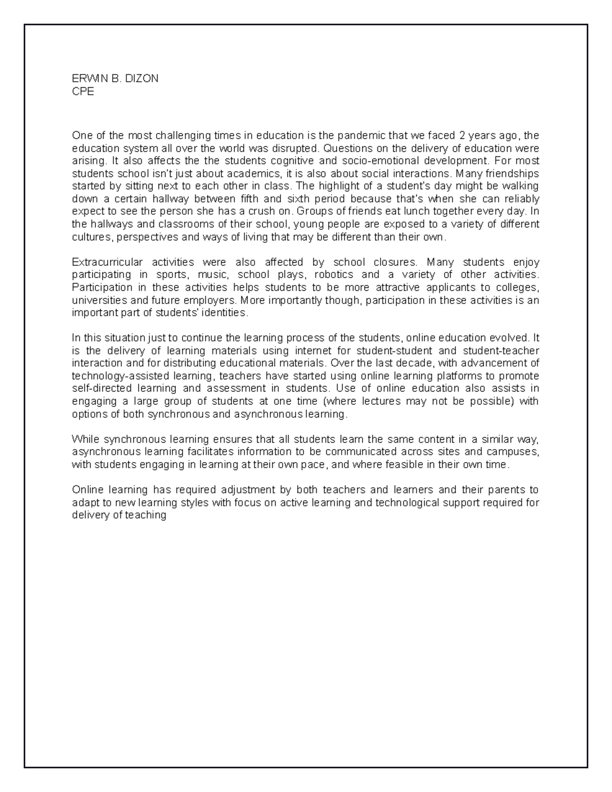 THE Child AND Adolescent Learners AND Learning Principles- Midterm ...
