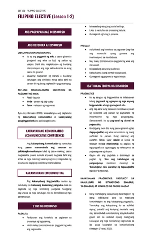 Filipino (ANTONYM) Pairs: Magkasalungat na Salita Guide - Studocu