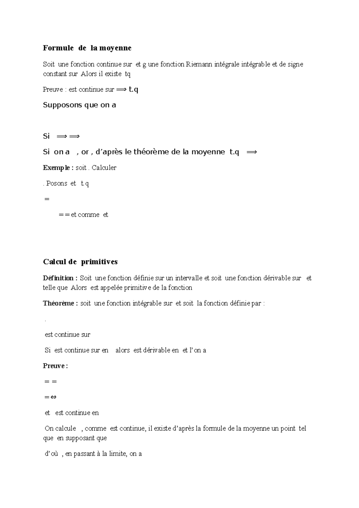 Chapitre 2 : Les Intégrales de Riemann - Concepts et Méthodes - Studocu
