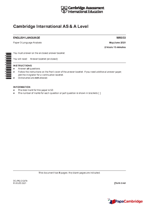 0500 w23 qp 11 - Cambridge IGCSE™ FIRST LANGUAGE ENGLISH 0500/ Paper 1 ...