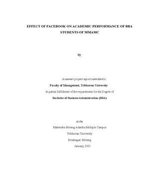 A report sample for all BBS students providing insights on how to ...