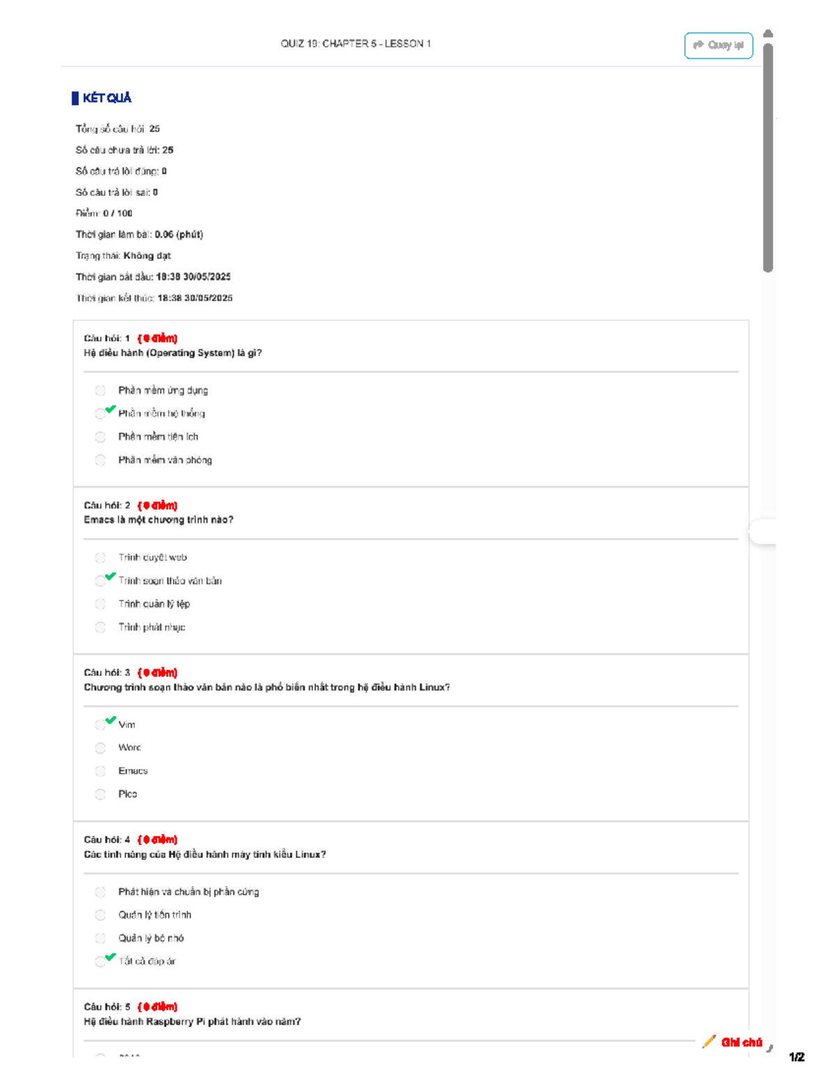 QUIZ 19: CHAPTER 5 LESSON 1 - Operating Systems Overview - Studocu