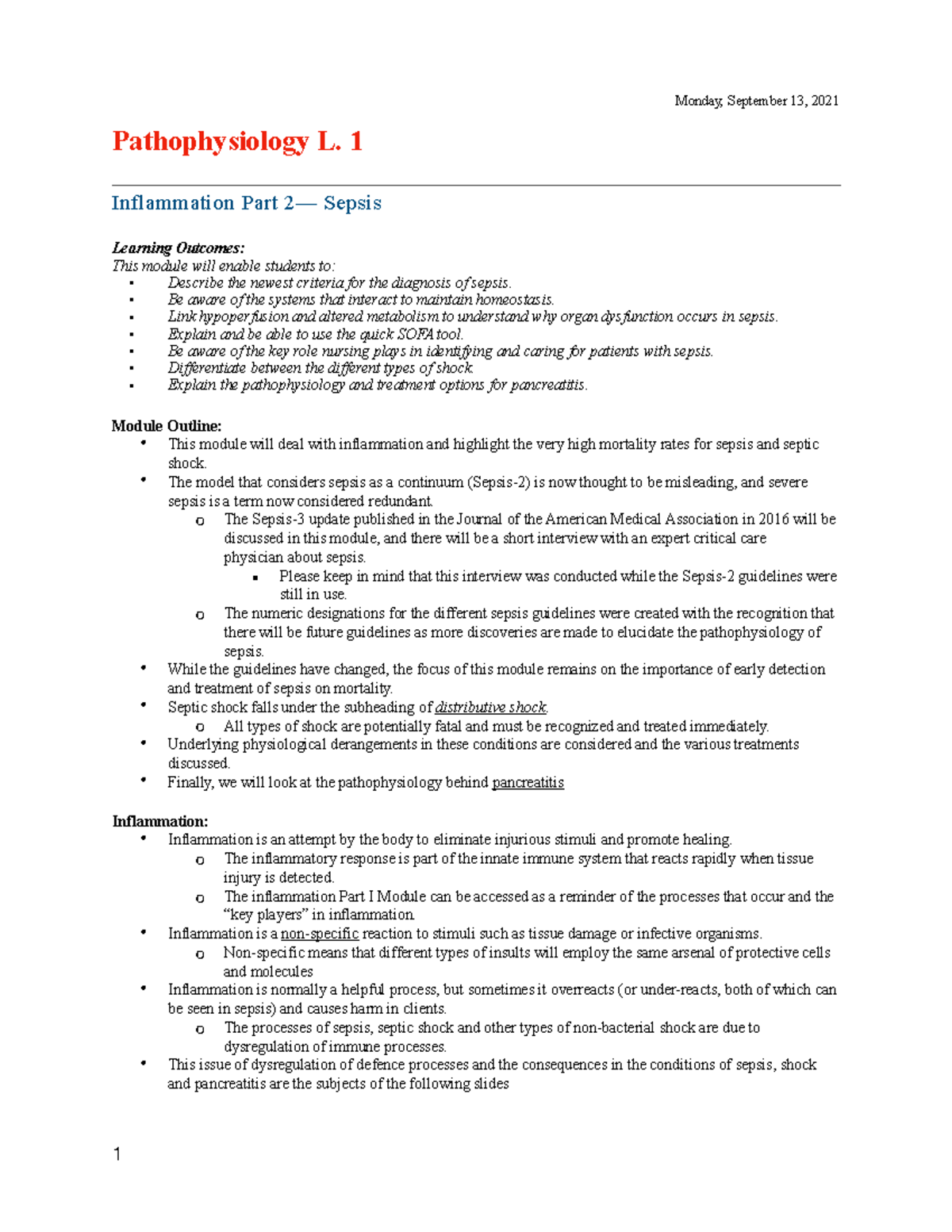 Sepsis and Inflammation: Understanding Pathophysiology and Treatment ...