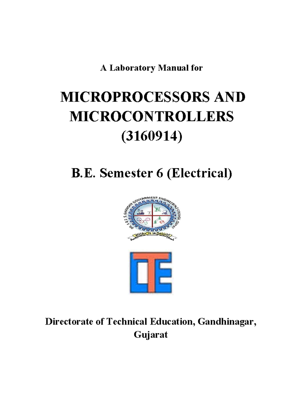 Microprocessors and Microcontrollers - 3160914 Lab Manual Overview ...