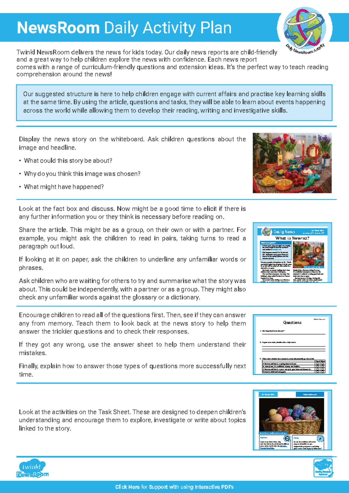 NewsRoom Daily Activity Plan: Exploring Nowruz Traditions - Studocu