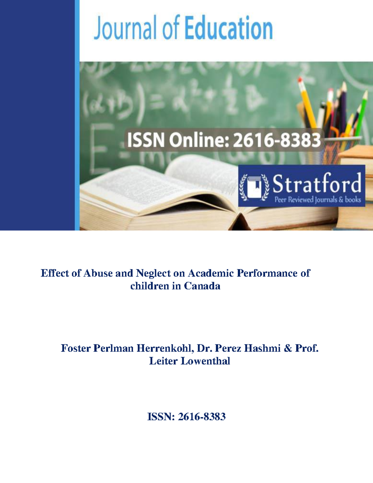 Impact of Child Abuse & Neglect on Academic Performance in Canada - Studocu
