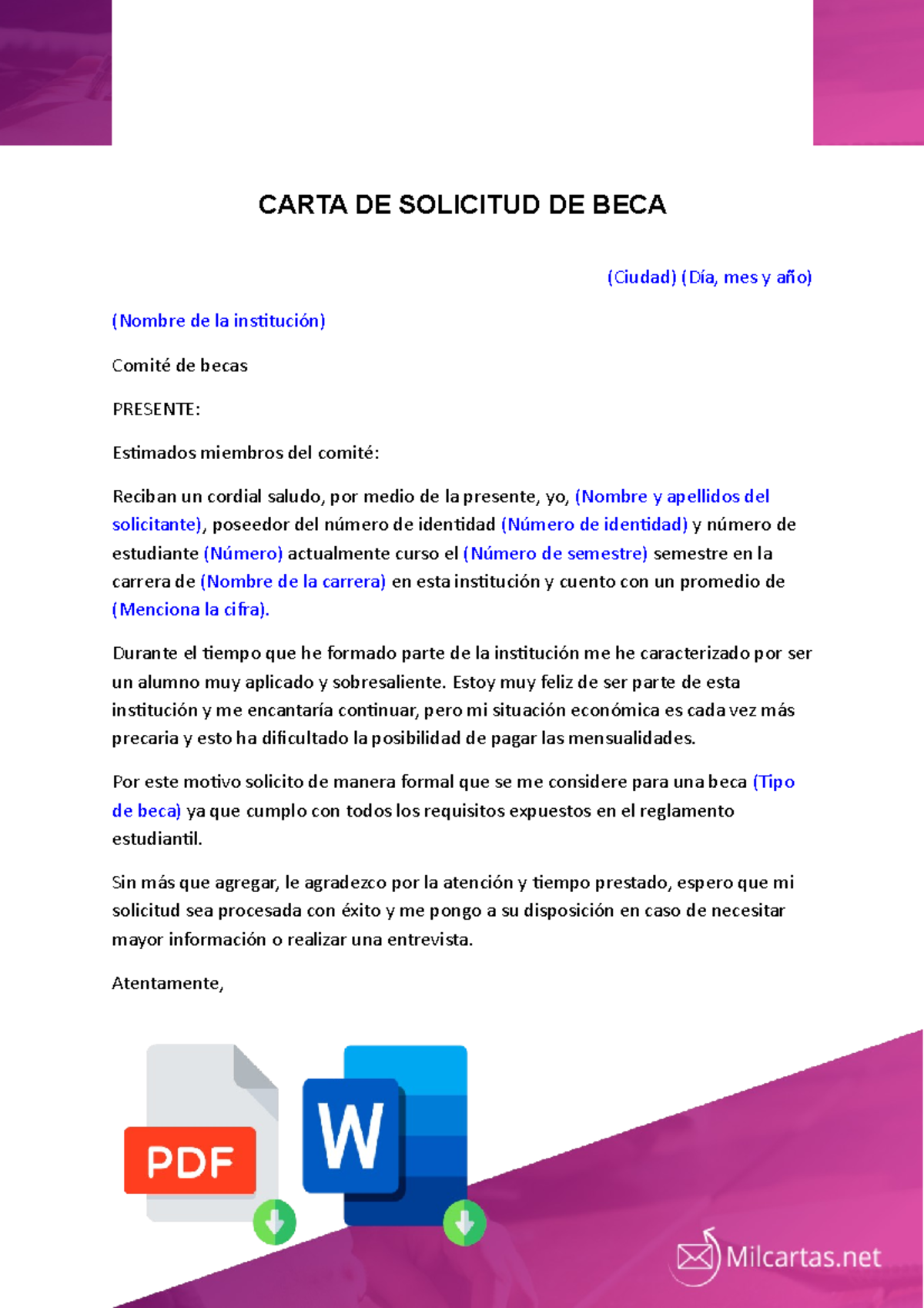 Carta De Solicitud De Beca Universitaria Como Hacer Una Carta De