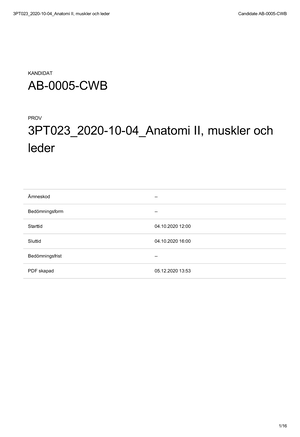 Anatomi II - Alla muskler, leder och skelettdelar - Anatomi II Nedre ...