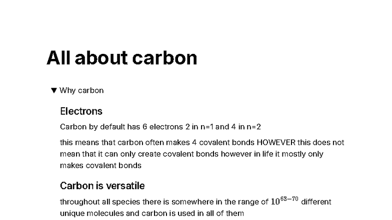 AP Bio: Carbon and Macromolecules Overview - Studocu