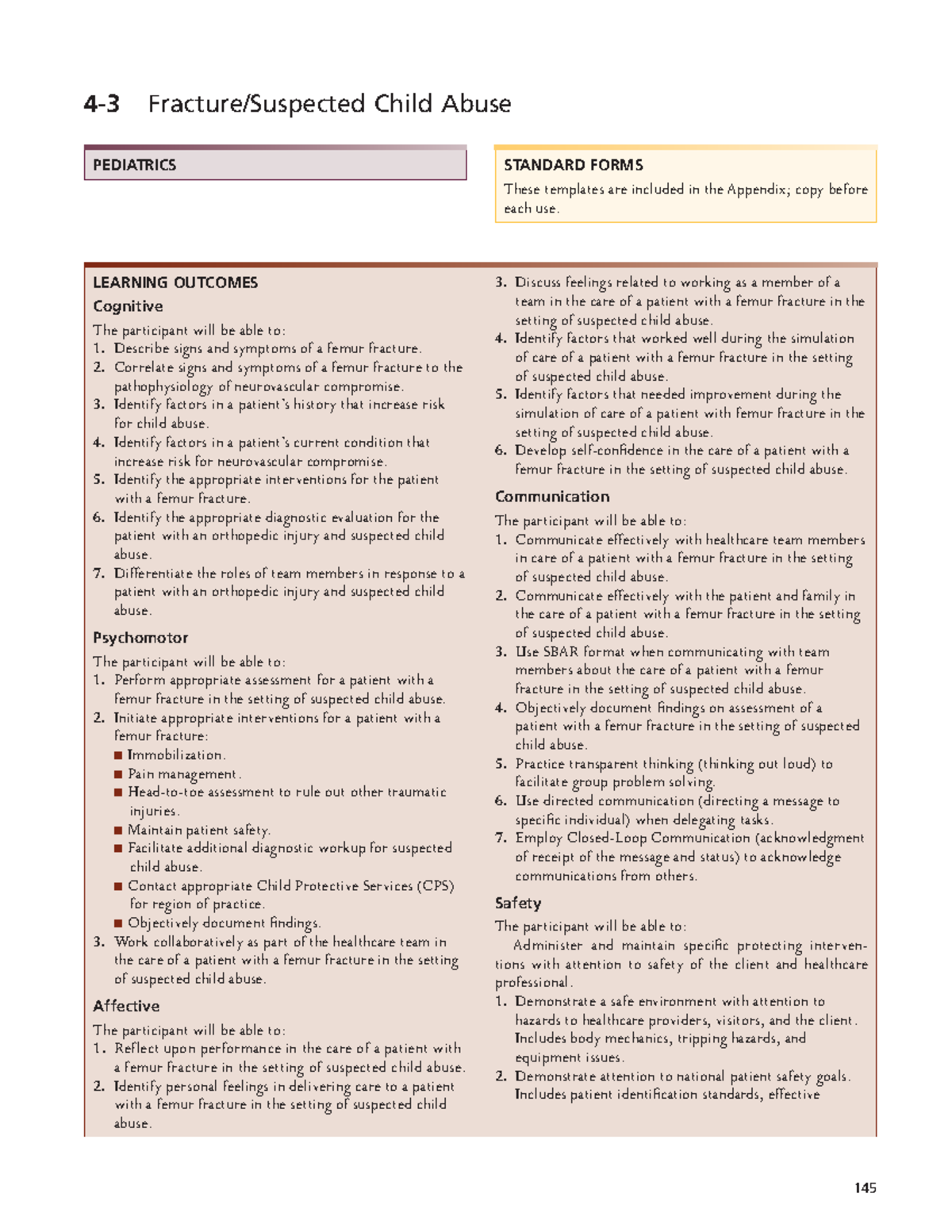 Pediatric Suspected Abuse Student - 145 4-3 Fracture/Suspected Child Abuse PEDIATRICS STANDARD ...