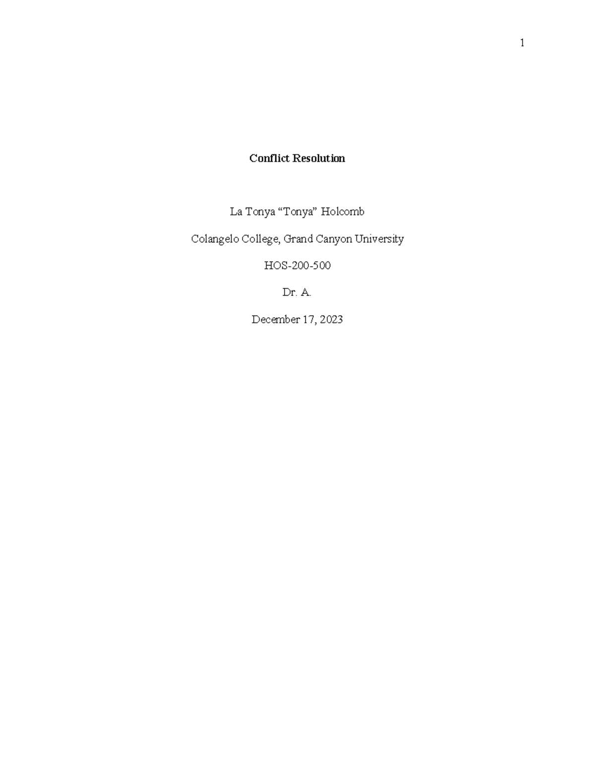 Conflict Resolution Strategies in HOS-200: A Guide for Hospitality ...