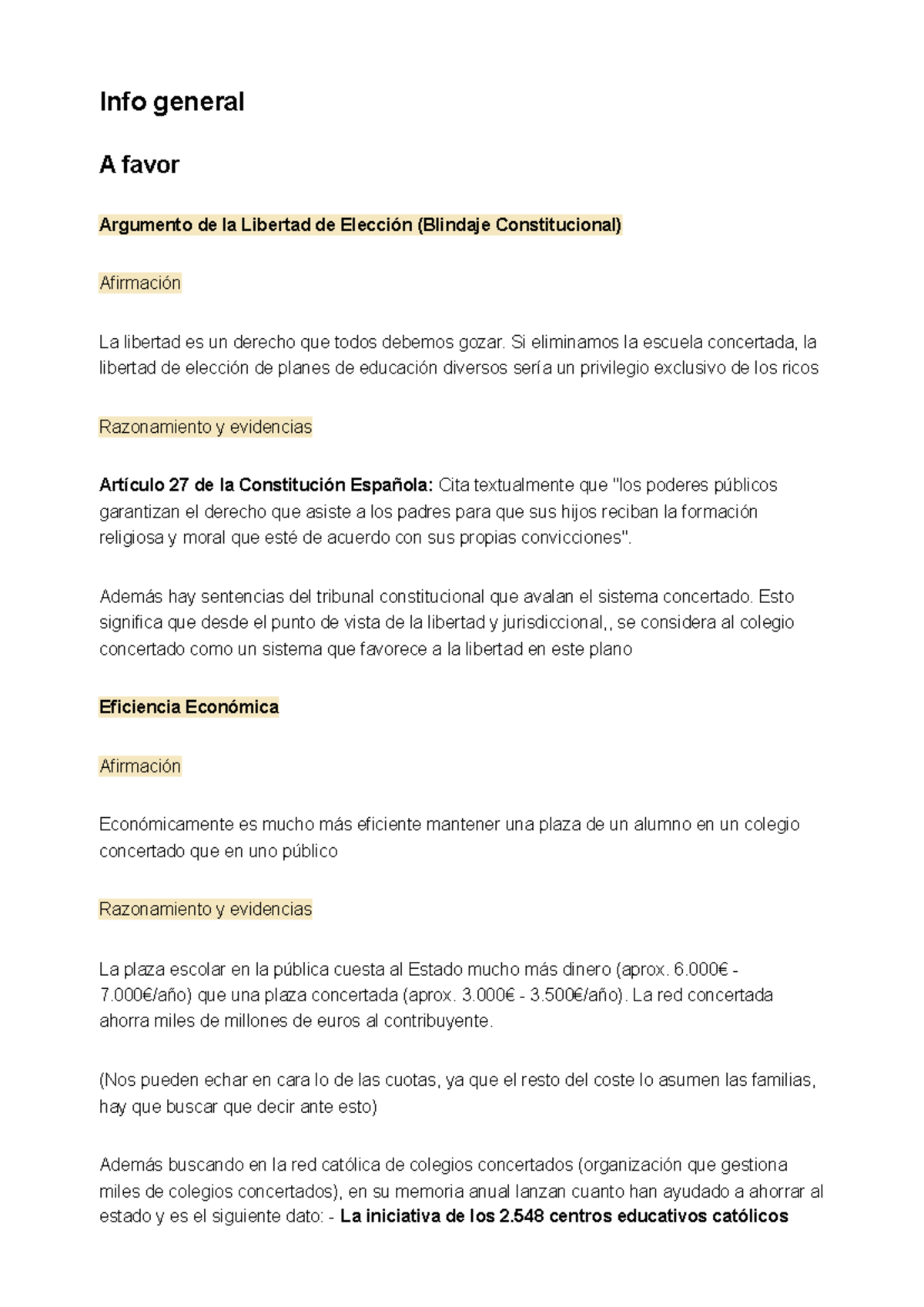 Argumento a Favor de la Libertad de Elección en Educación - 6666666 ...