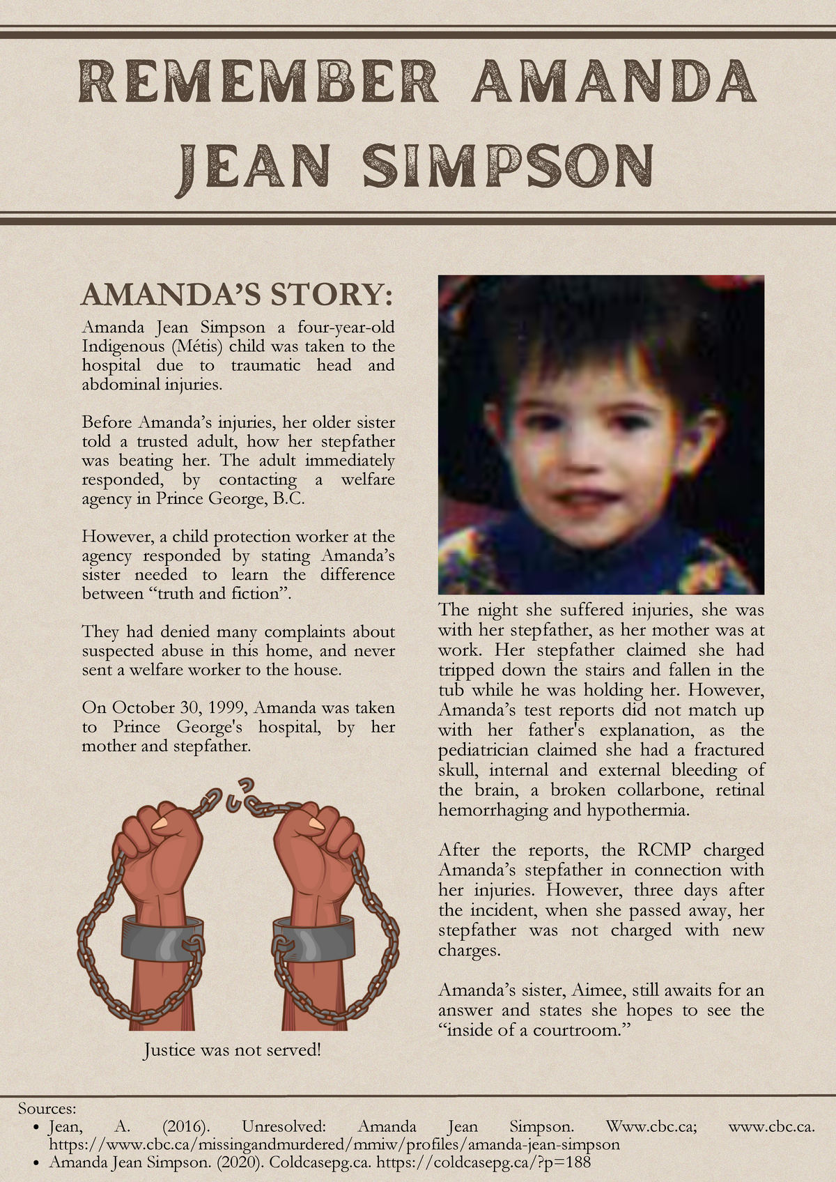 Case Study: The Tragic Story of Amanda Jean Simpson's Injury - Studocu