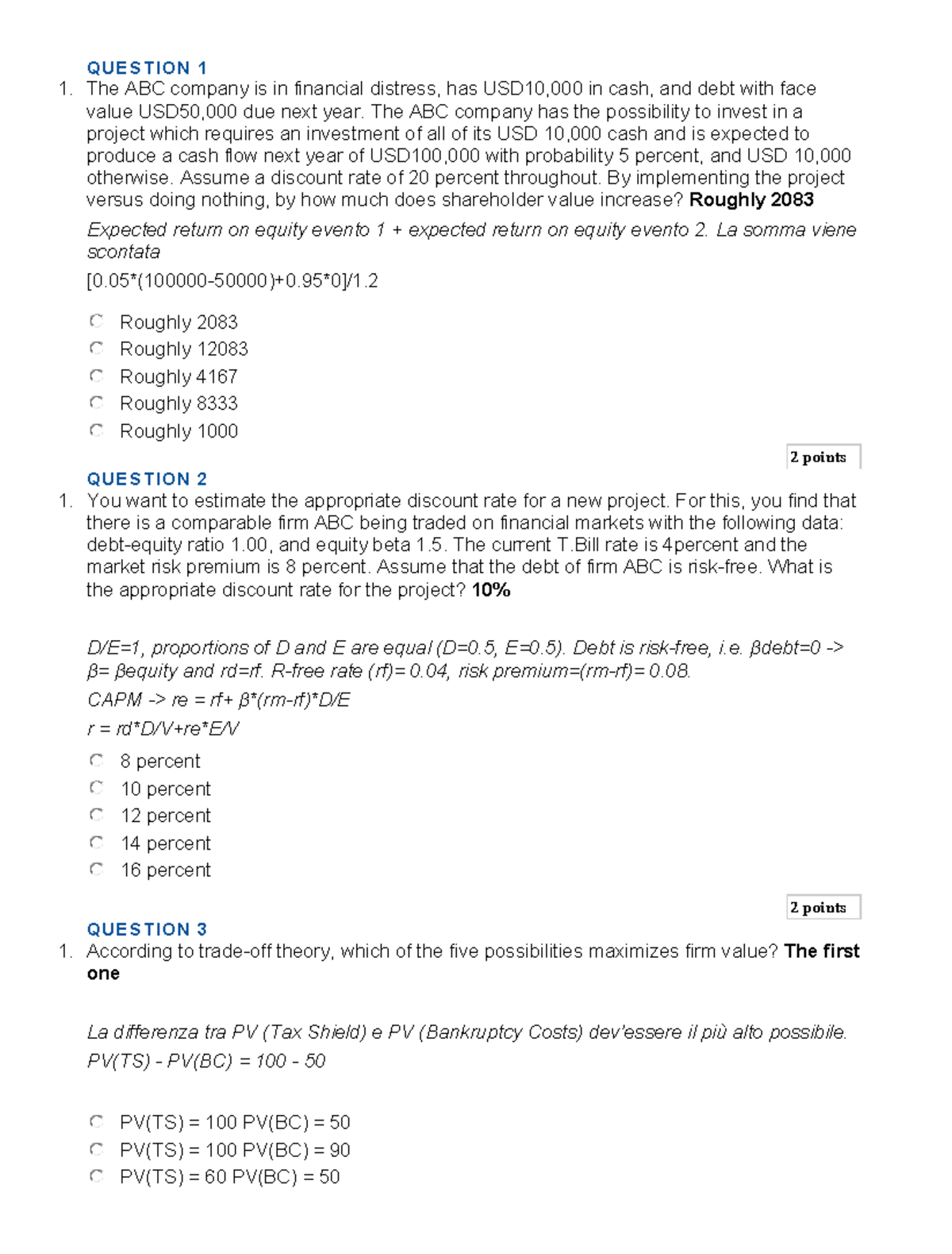 2020 Mock Exam - Finance Questions and Solutions - Studocu