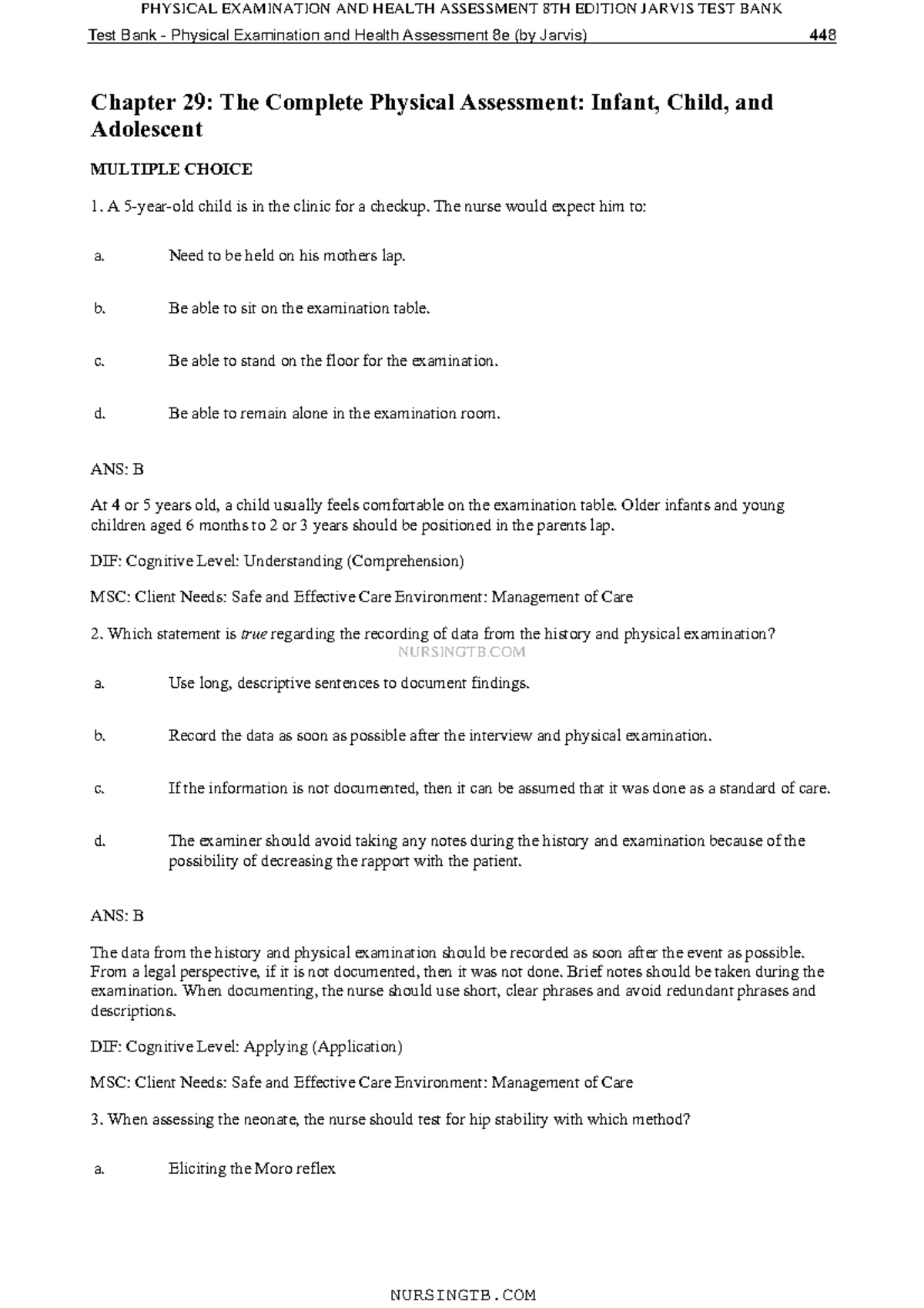 TB-Ch29 Complete Physical Assessment: Infant, Child, and Adolescent ...