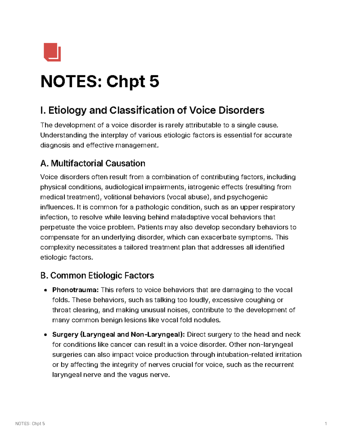 Comprehensive Overview of Voice Disorders: Etiology & Classification ...