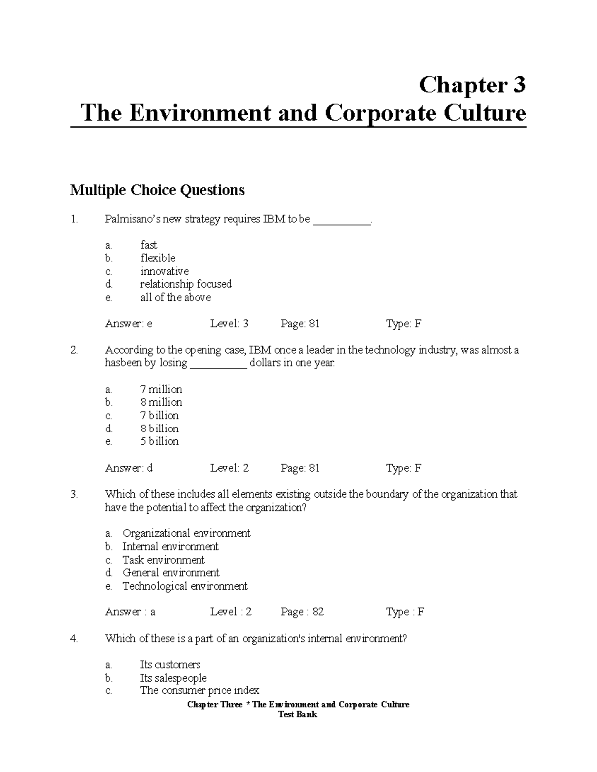 CHƯƠNG 3A - Quản trị học tiếng anh Multiple Choice Questions Guide ...