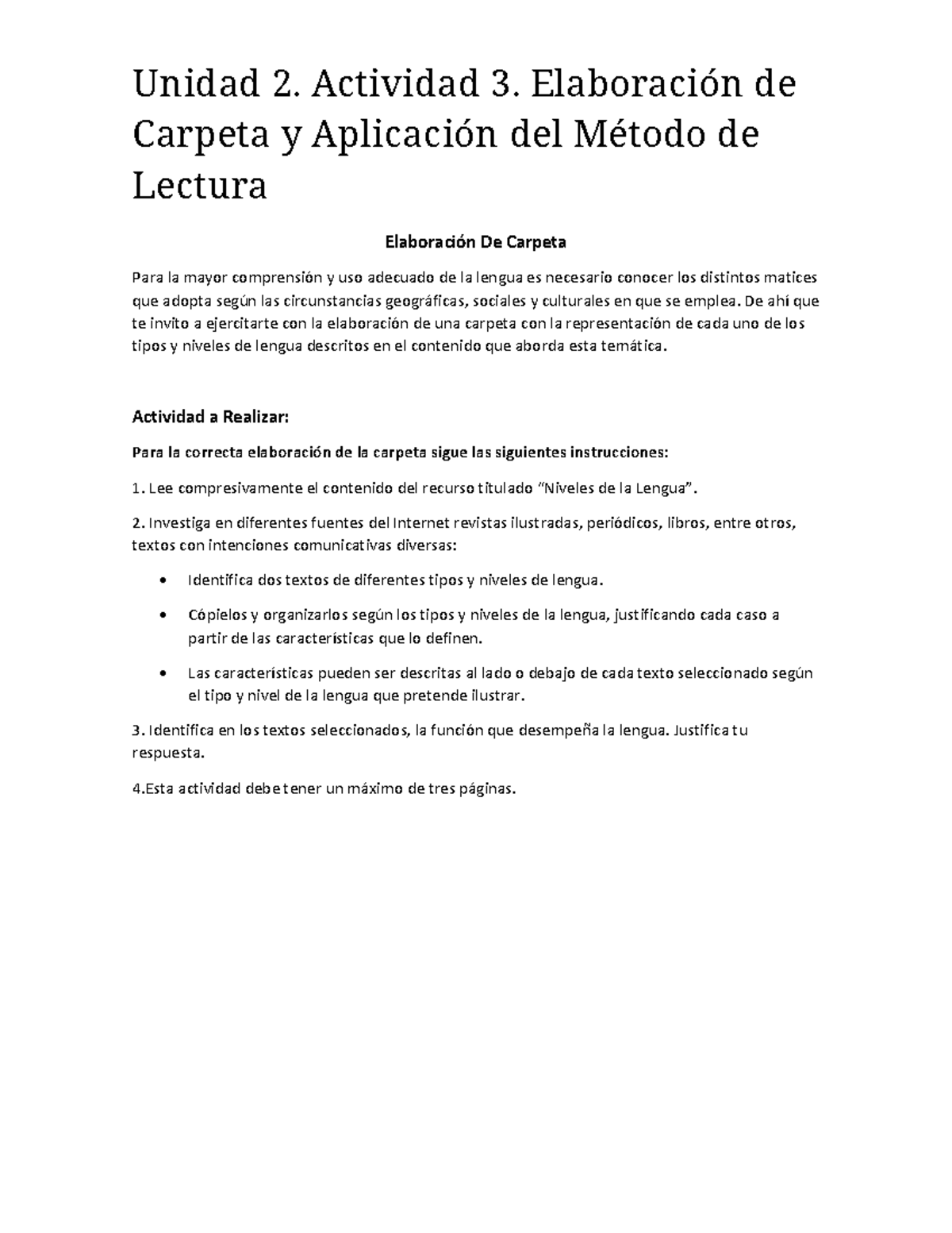 Unidad 2 - Actividad 3: Elaboración de Carpeta Del Método de Lectura ...